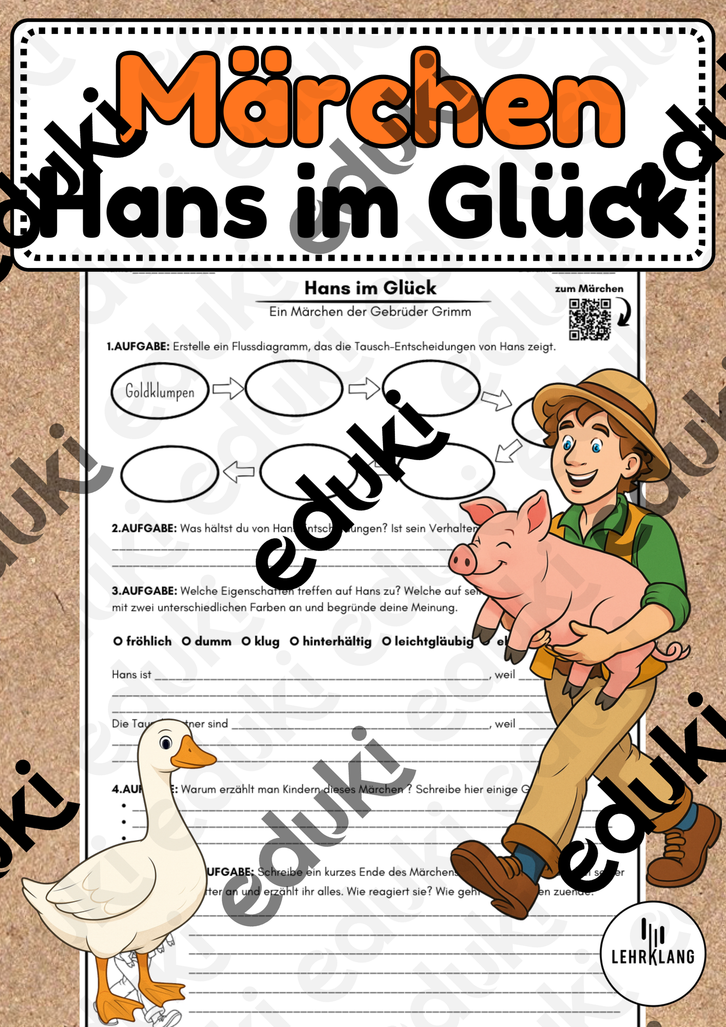 Arbeitsblatt zum Märchen "Hans im Glück" - Deutsch Jg.4/5 ...