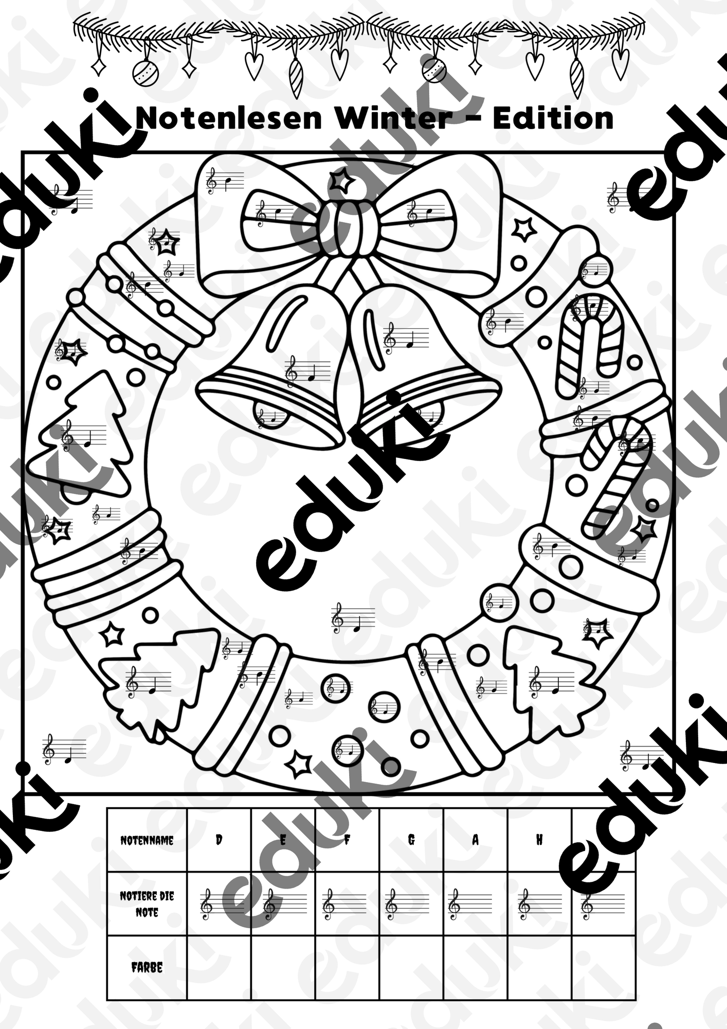 Notenlesen üben Winter Edition Malen nach Noten II ...
