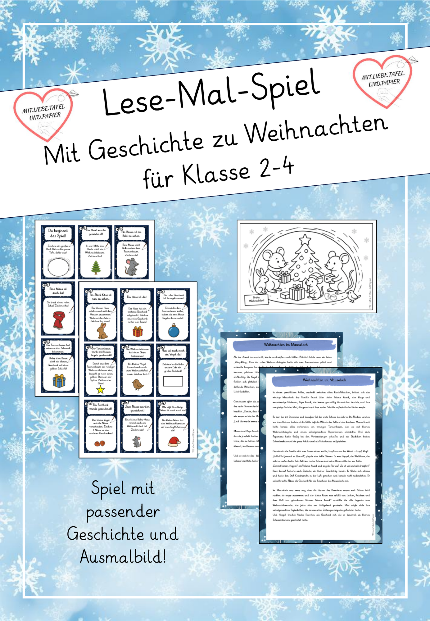 Lese-Mal-Spiel - Weihnachten – Unterrichtsmaterial im Fach Deutsch