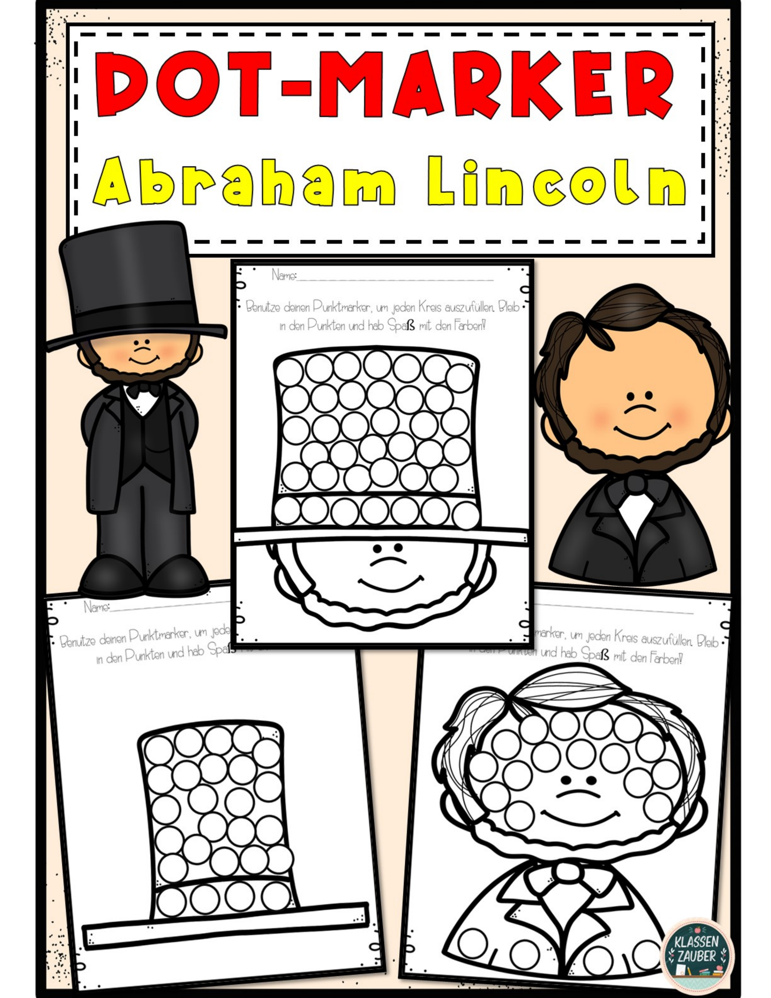 Abraham Lincoln Dot-Marker - Feinmotorik – Unterrichtsmaterial im Fach ...