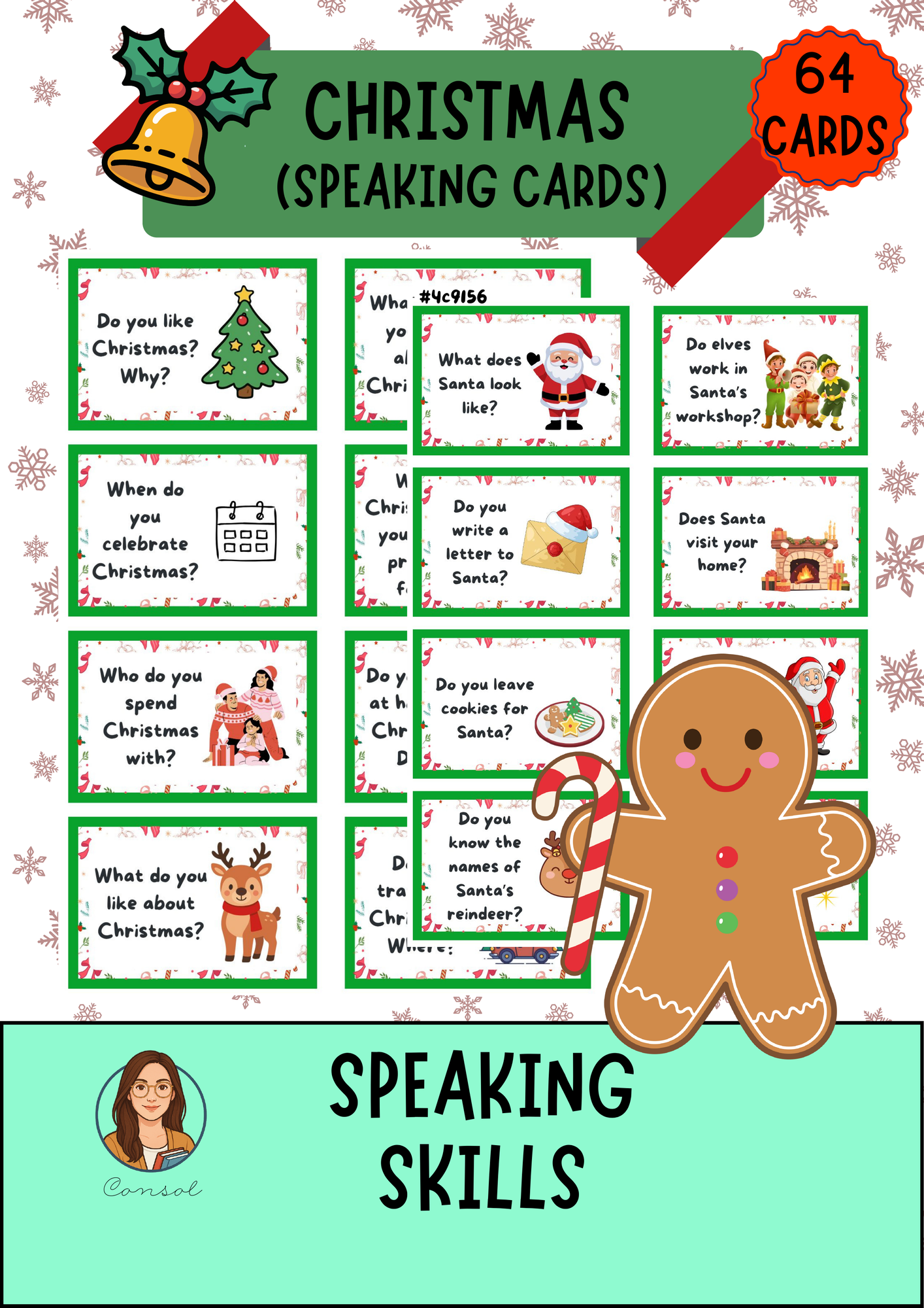 CHRISTMAS Speaking cards - Tarjetas de conversación Navidad Inglés ...
