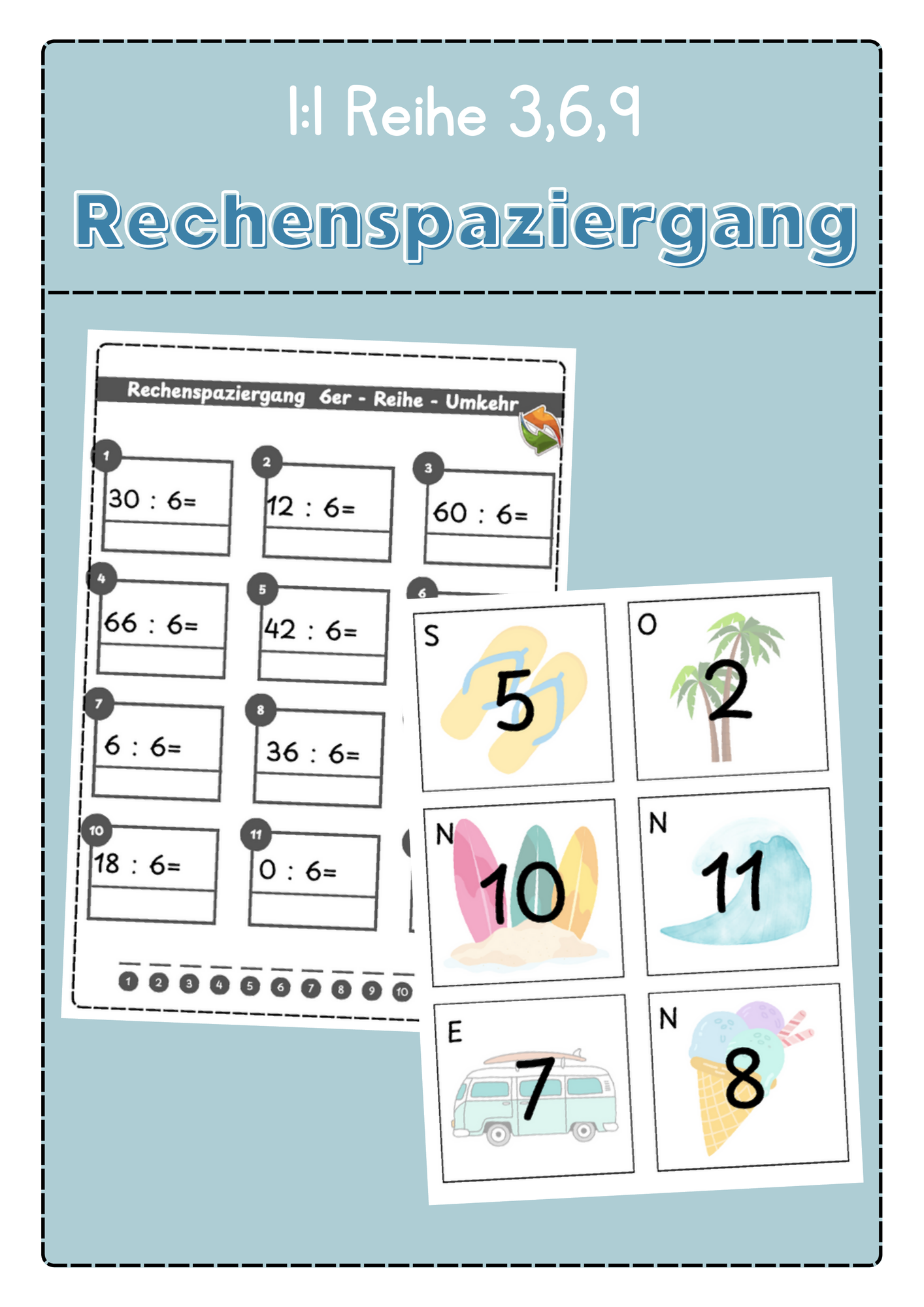 Rechenspaziergrang: geteilt Reihen 3,6,9 – Unterrichtsmaterial im Fach ...