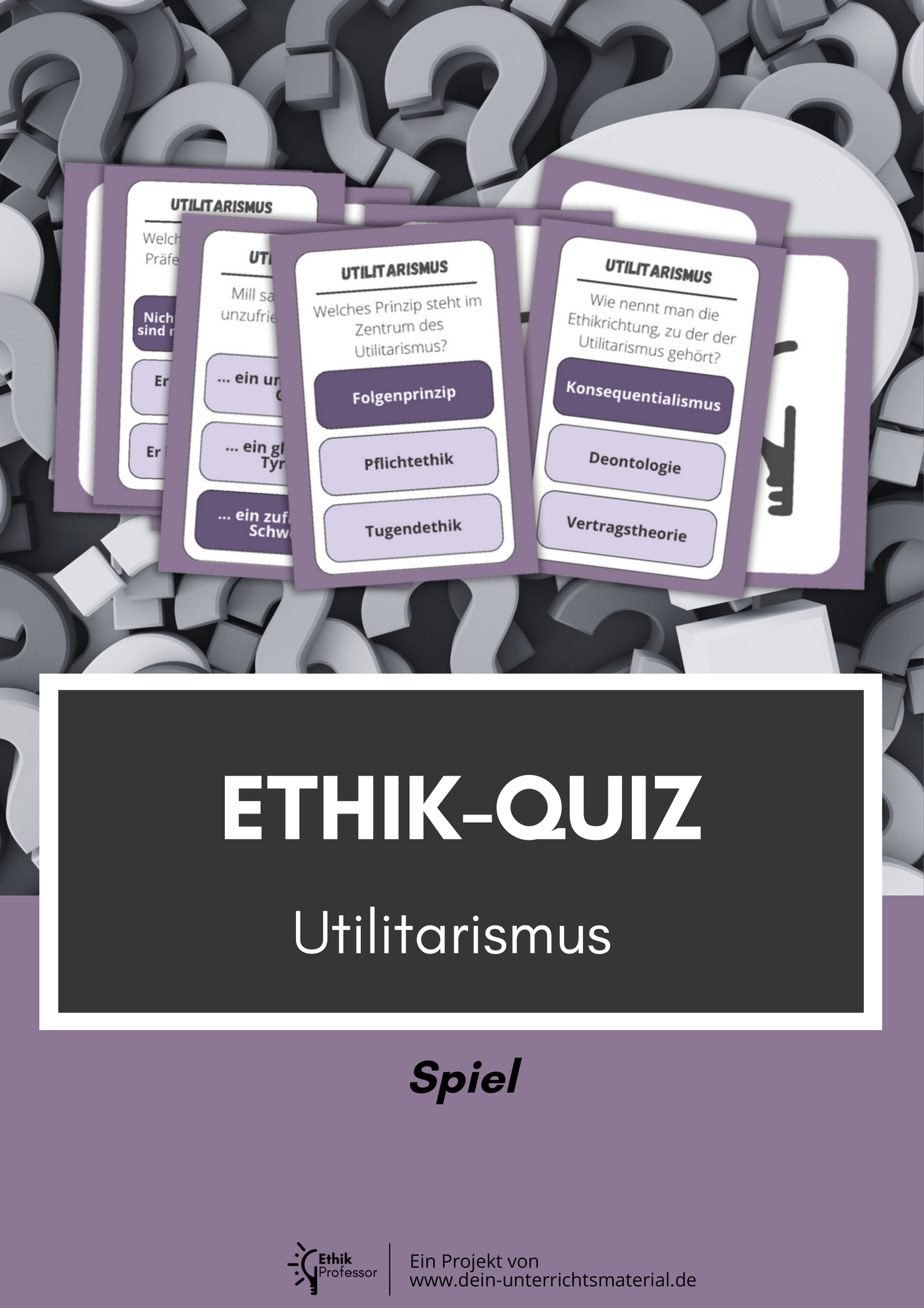 Utilitarismus ⎮ 45 Multiple-Choice Quizkarten – Unterrichtsmaterial im ...