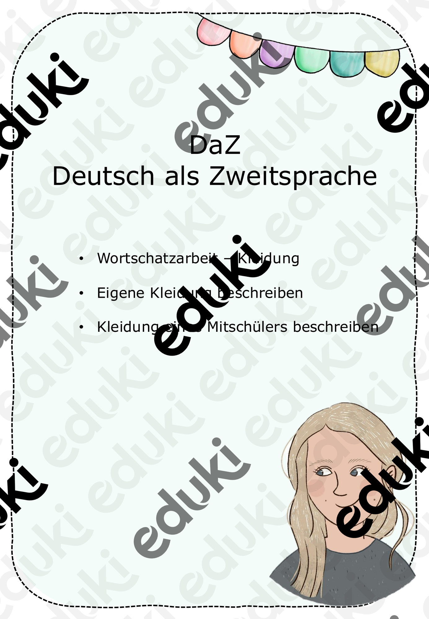 DaZ Deutsch als Zweitsprache Kleidung – Unterrichtsmaterial im Fach DaZ/DaF