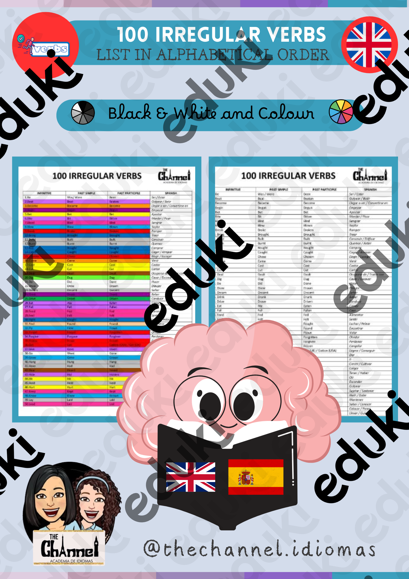 100 IRREGULAR VERBS – Lists (English–Spanish) - Ressource pédagogique ...