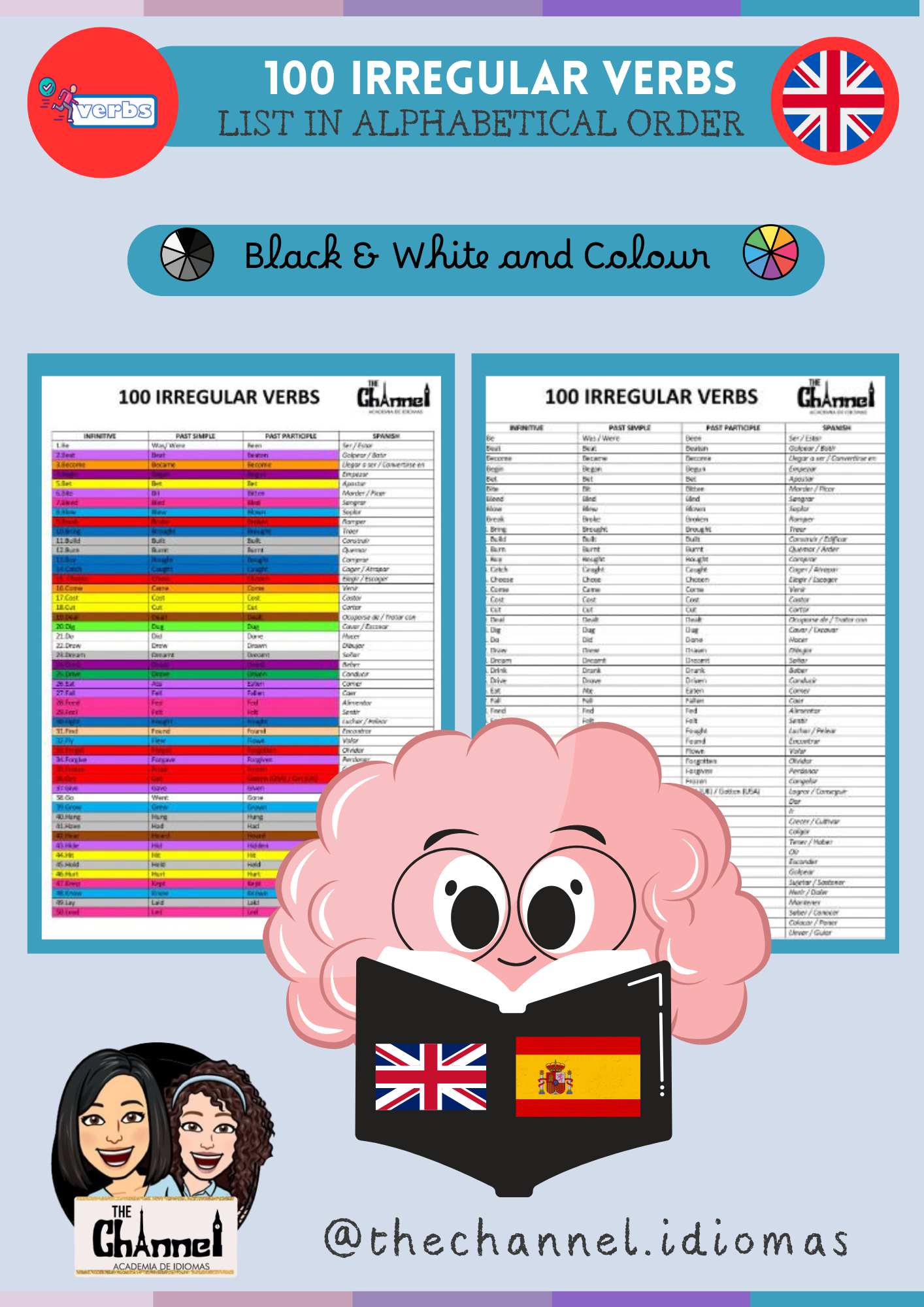 100 IRREGULAR VERBS – Lists (English–Spanish) – Unterrichtsmaterial im ...