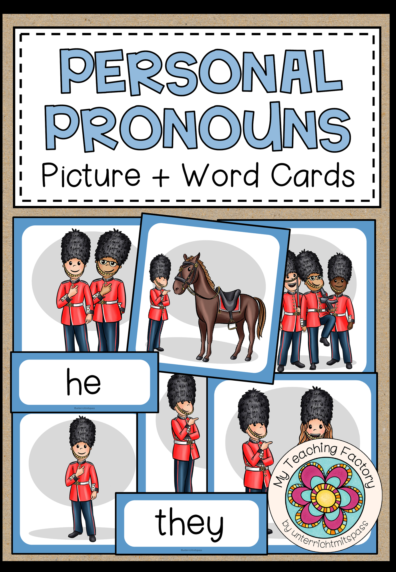 PERSONAL PRONOUNS - Picture + Word Cards - material de la siguiente ...
