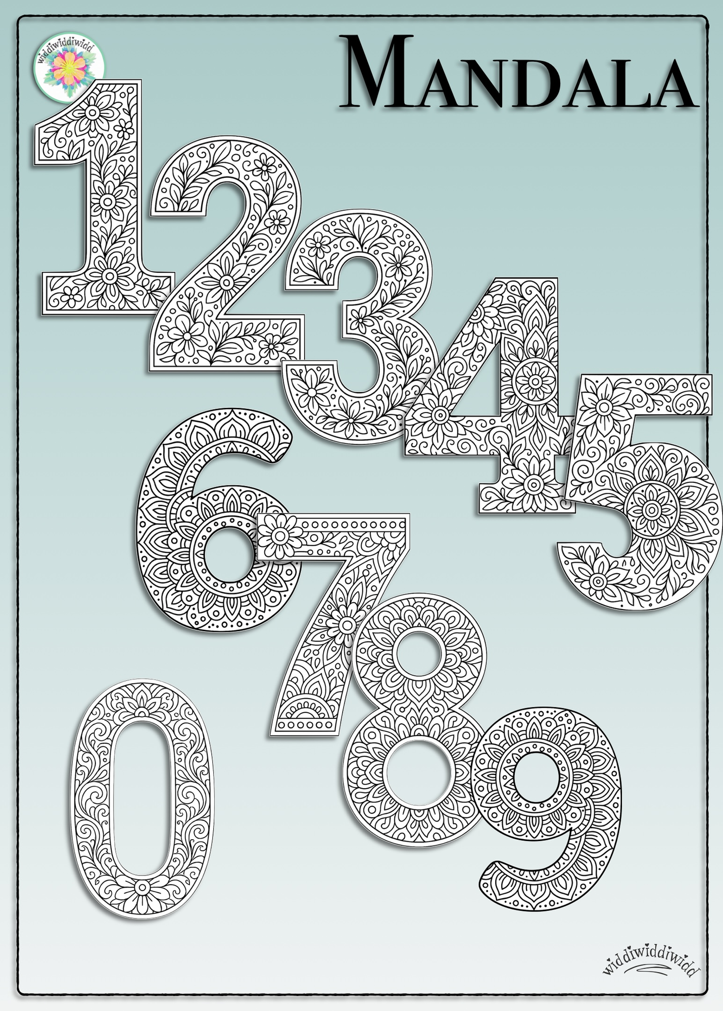 MANDALA "ZAHLEN" - zum Beispiel für Adventstürchen, Fensterdeko ...