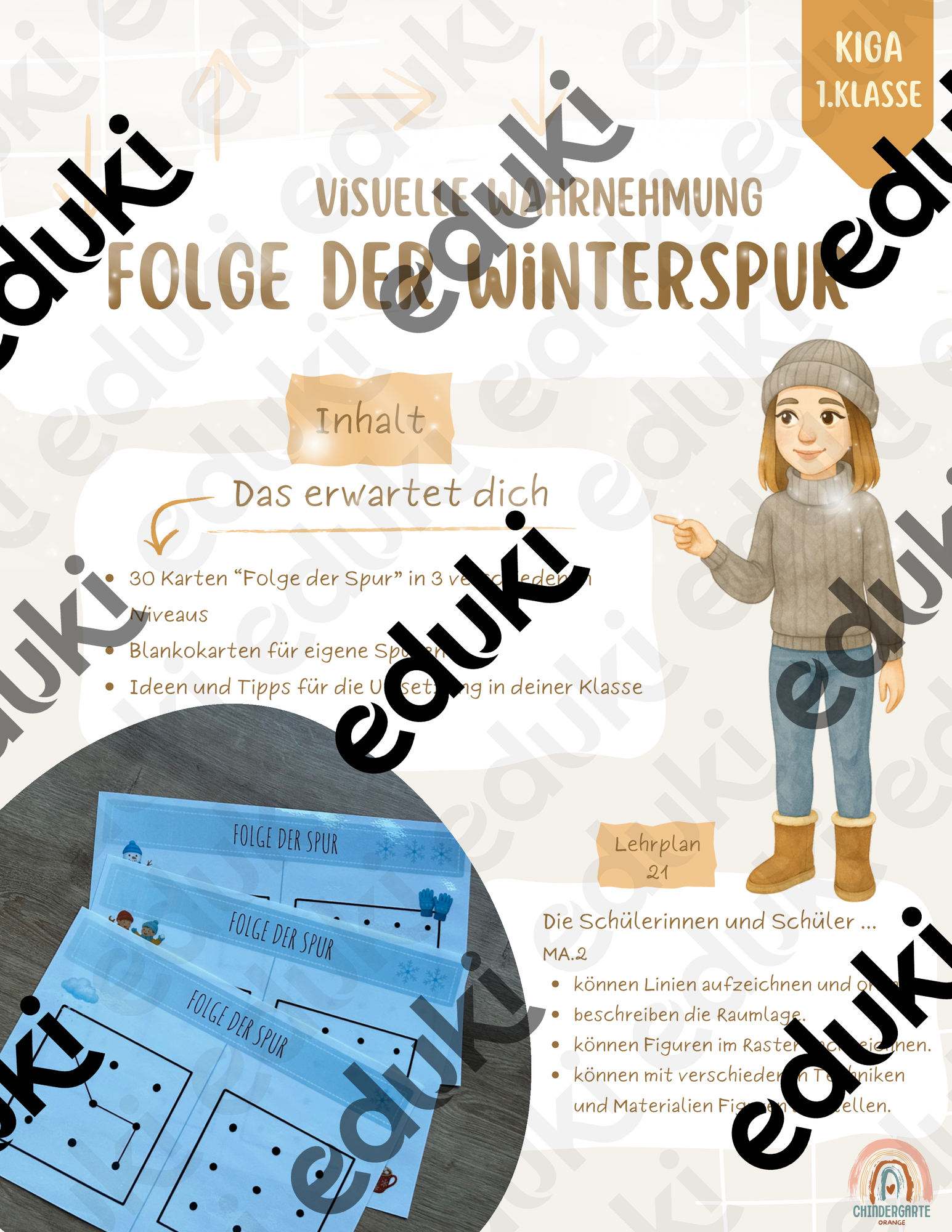 Folge der Spur Winter - Nachzeichnen im Raster – Unterrichtsmaterial in ...