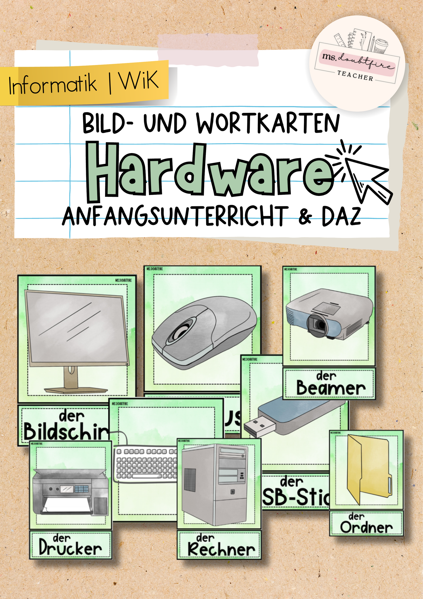 Bild- und Wortkarten Hardware | Informatik (Flashcards: Hardware ...