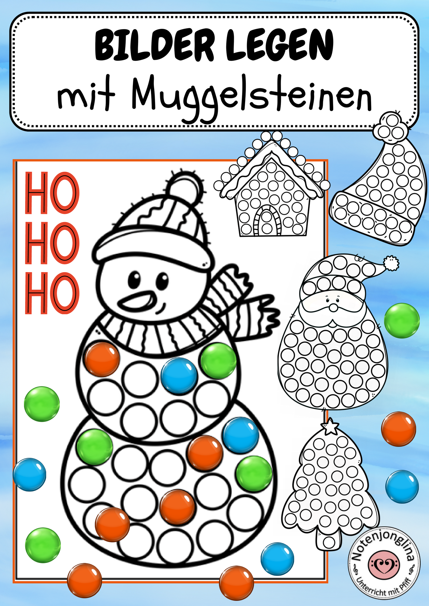 Legebilder Weihnachten mit Muggelsteinen – Unterrichtsmaterial in den ...