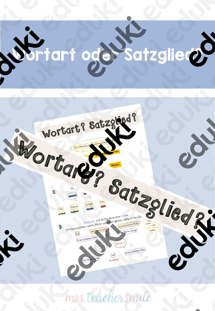 Unterschied Wortart und Satzglied – Unterrichtsmaterial im Fach Deutsch