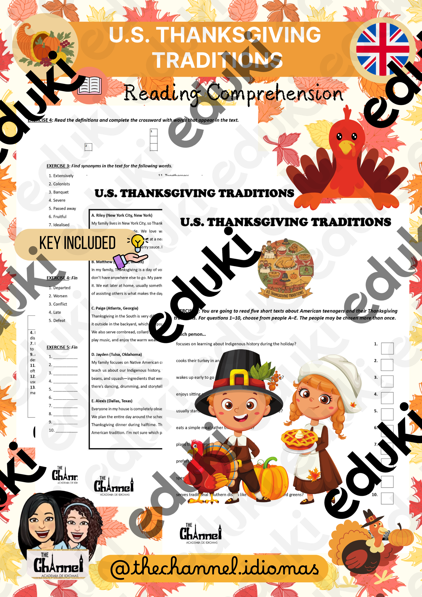 U.S. THANKSGIVING TRADITIONS – Reading Comprehension - material de la ...