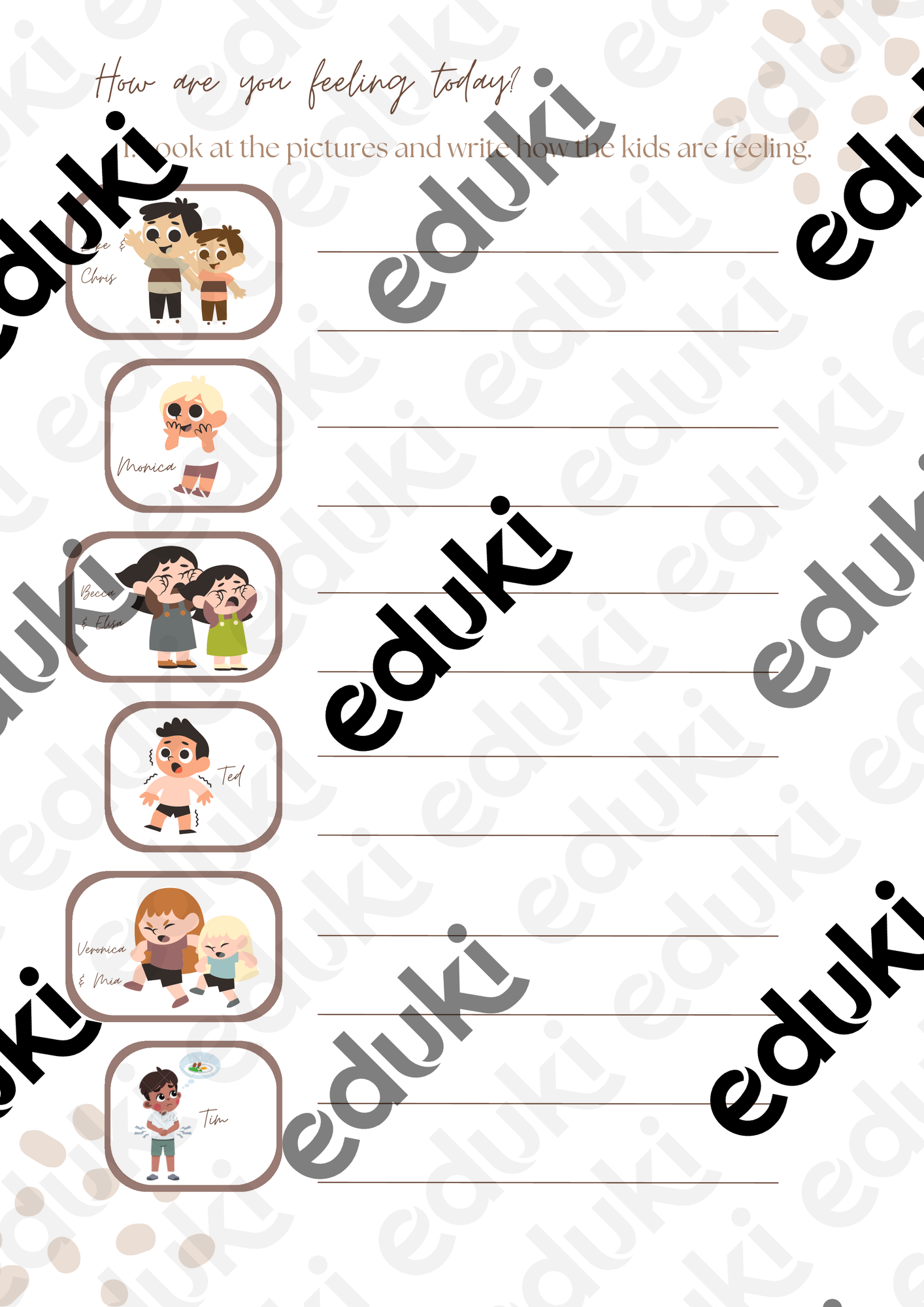 Worksheet: Feelings and emotions - A1 - ESL – Unterrichtsmaterial im ...