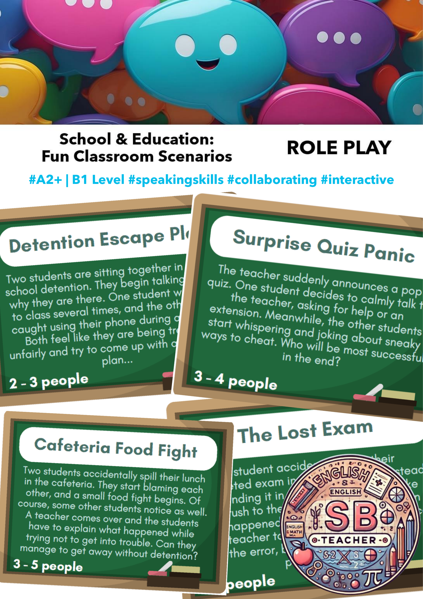 Role Play: Classroom Scenarios (B1 Level, School & Education ...