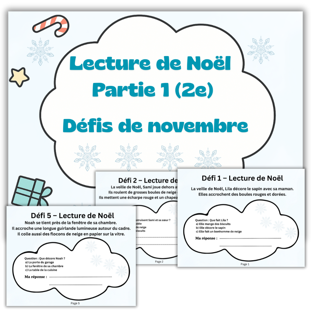 défis de décembre – Lecture de Noël-Part 1 (2e) - Ressource pédagogique ...