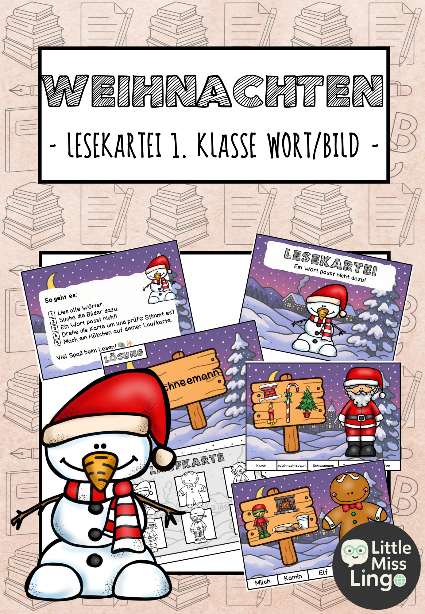 Lesekartei Klasse 1 - Weihnachten - Ein Wort passt nicht ...
