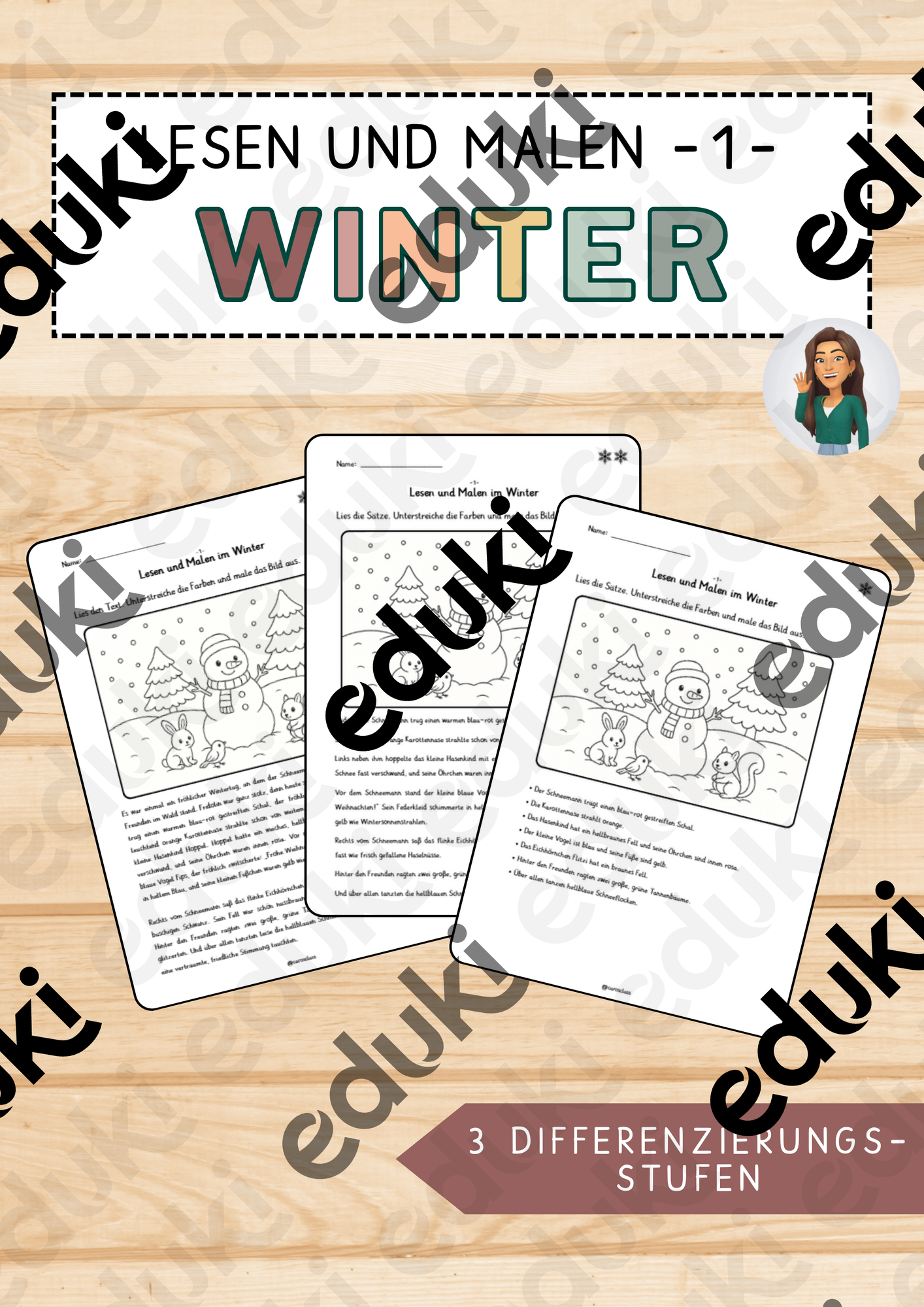 1) Lesen und Malen im Winter - differenziertes Lesetraining ...