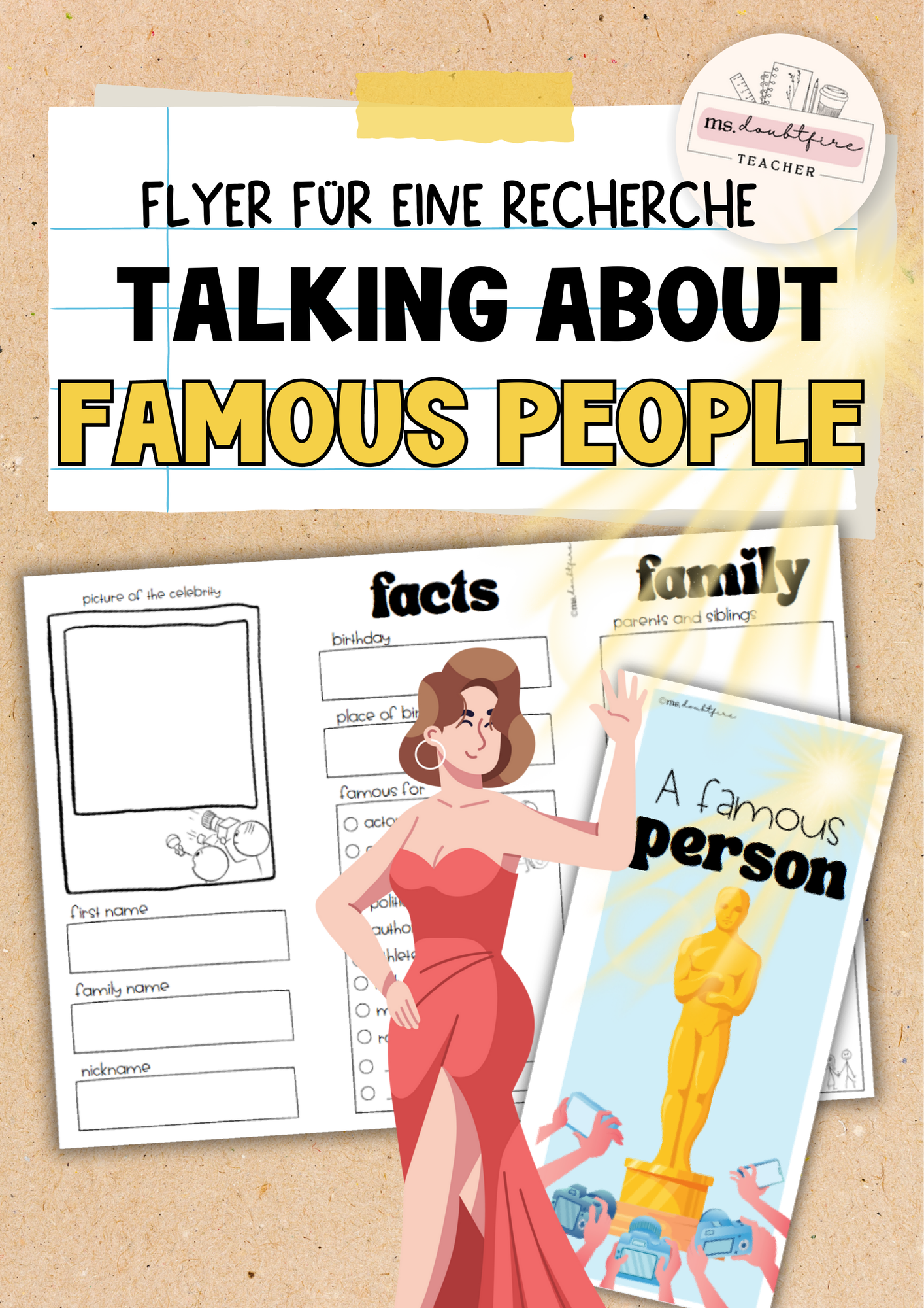 Famous person | Research Flyer | Celebrities | "Talking about famous ...