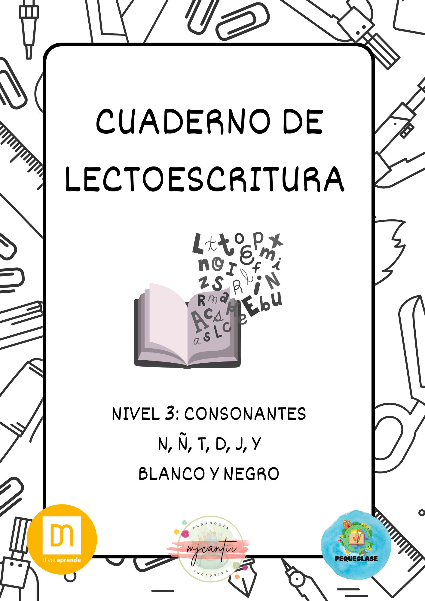 CUADERNO LECTOESCRITURA NIVEL 3 BLANCO Y NEGRO - material de la ...