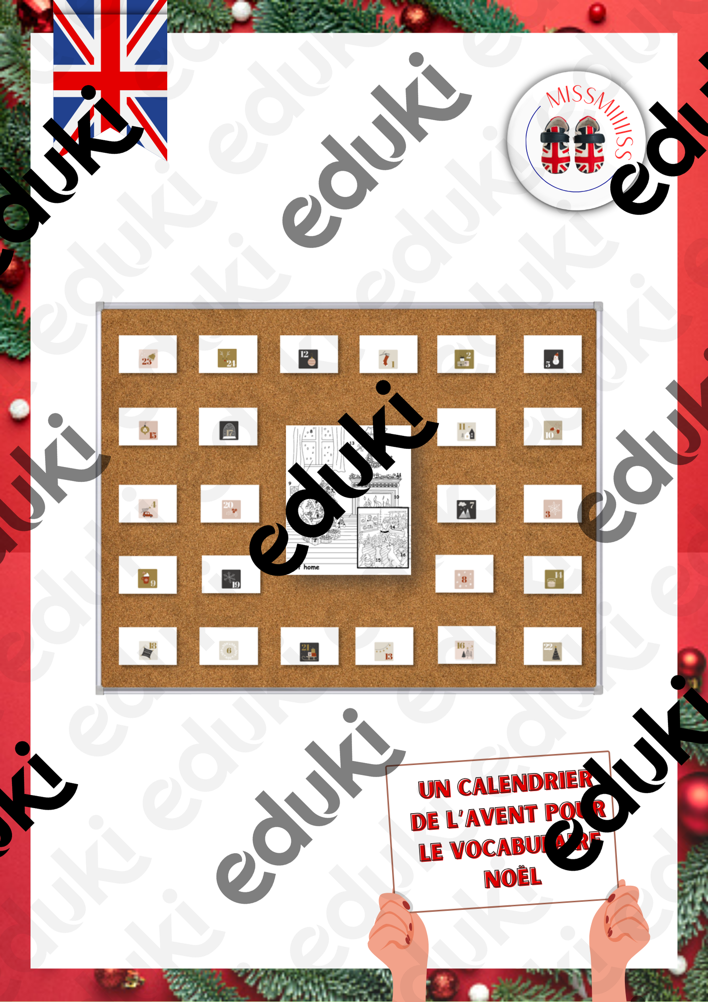 Un Calendrier de l'Avent - Vocabulaire de Noël - Ressource pédagogique ...