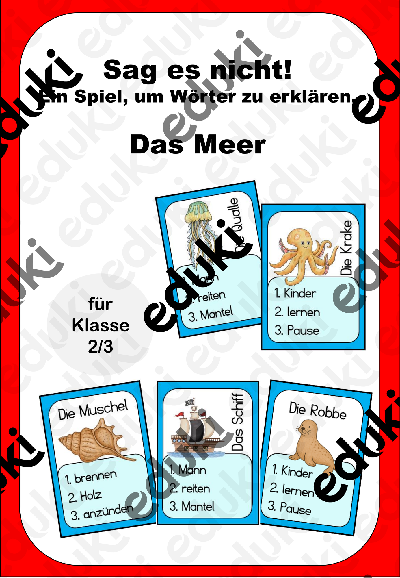 Sag es nicht Das Meer Deutsch Spiel – Unterrichtsmaterial in den ...