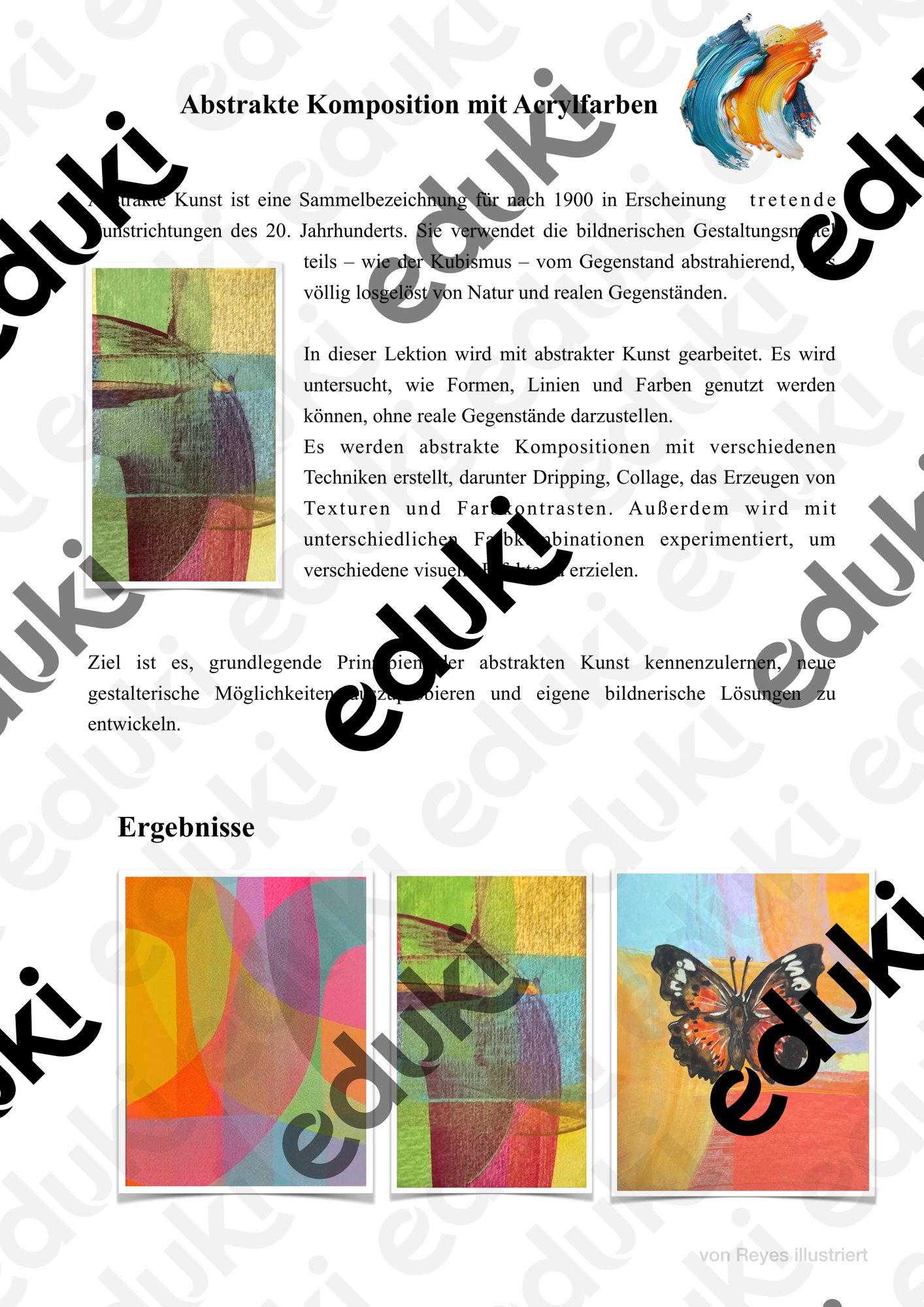 Abstrakte Kunst im Kunstuntericht-Farben, Formen und Strukturen ...