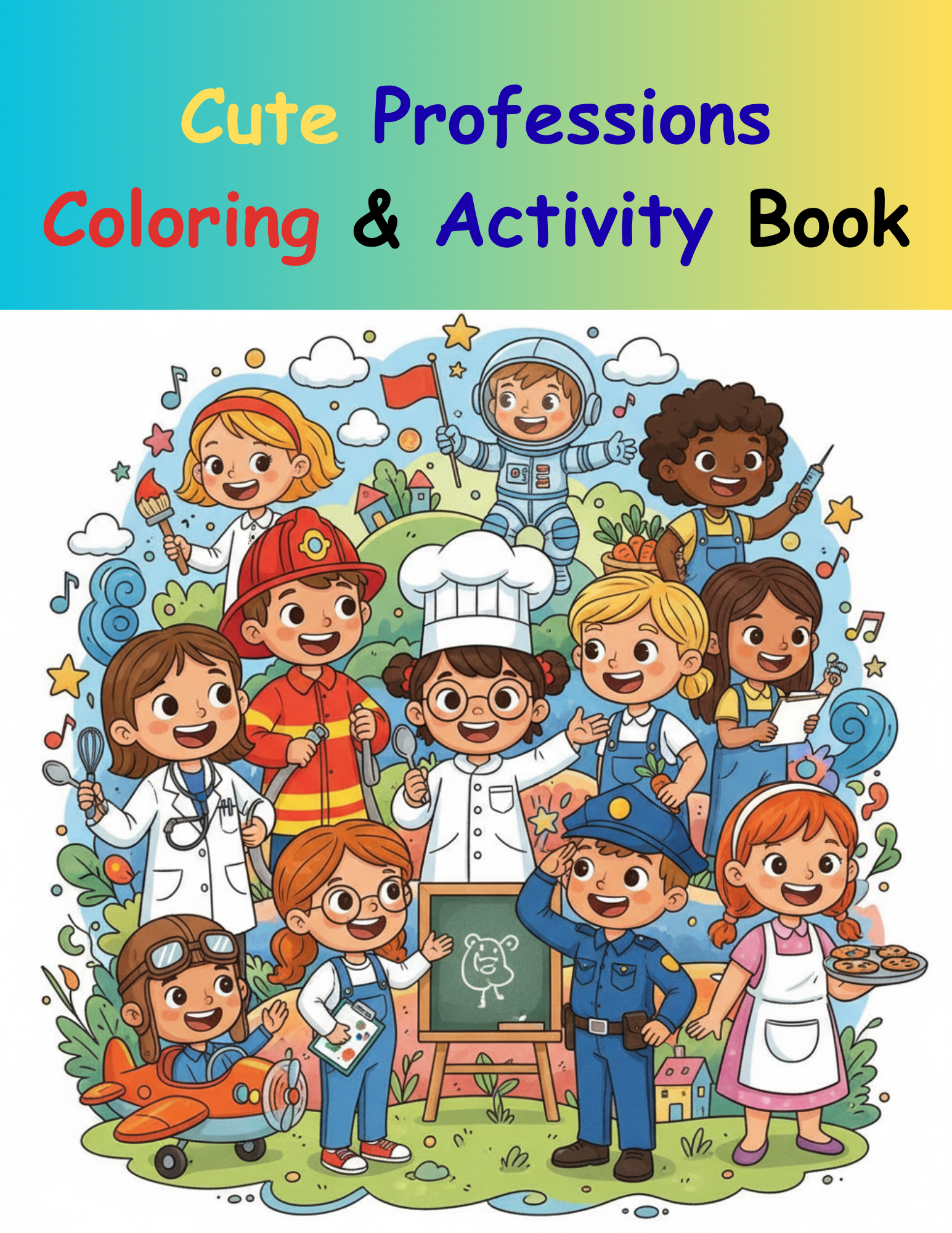 Cute Professions Coloring & Activity Book - Ressource pédagogique pour ...