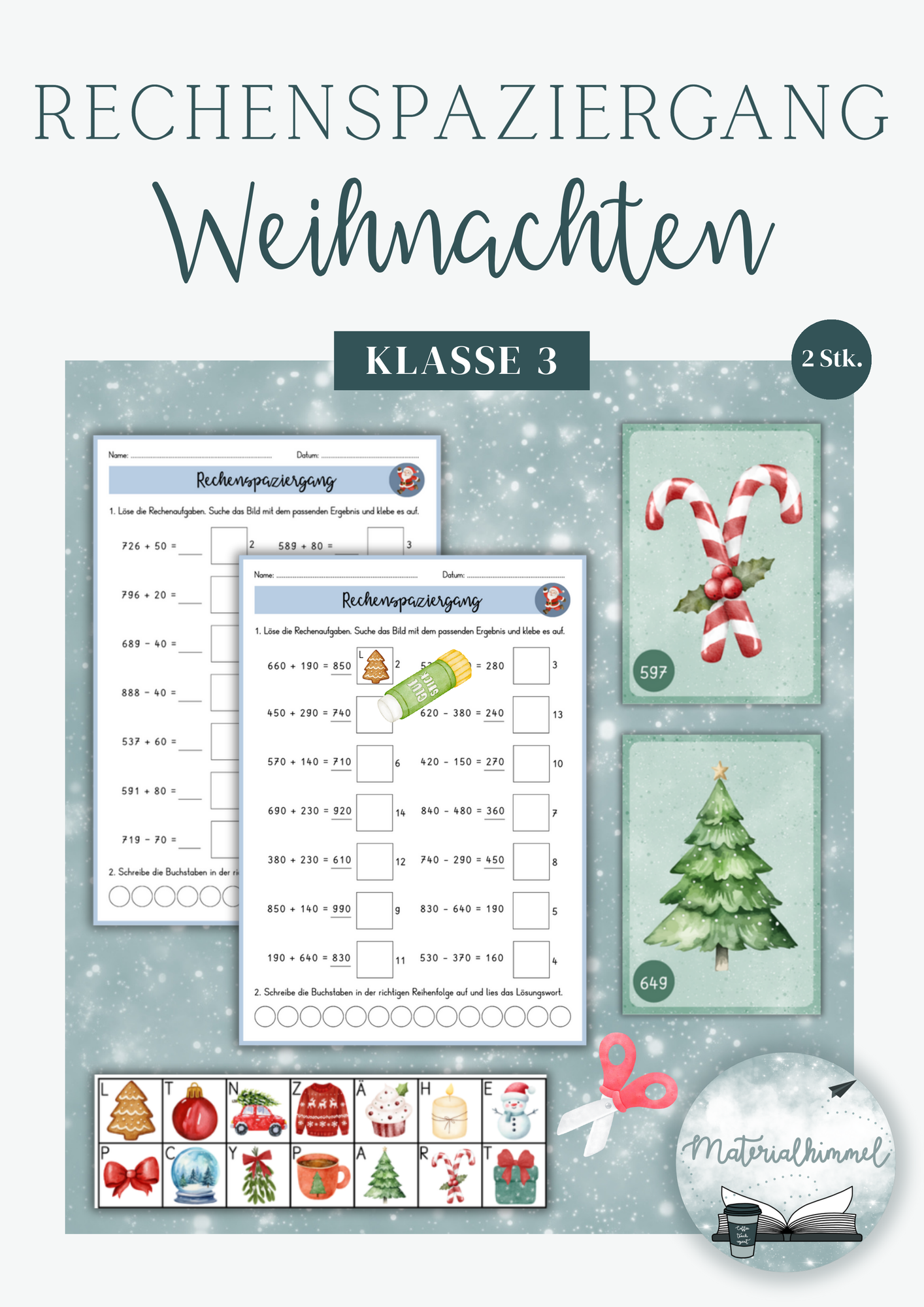 Rechenspaziergang Weihnachten Klasse 3 – Unterrichtsmaterial im Fach Mathematik