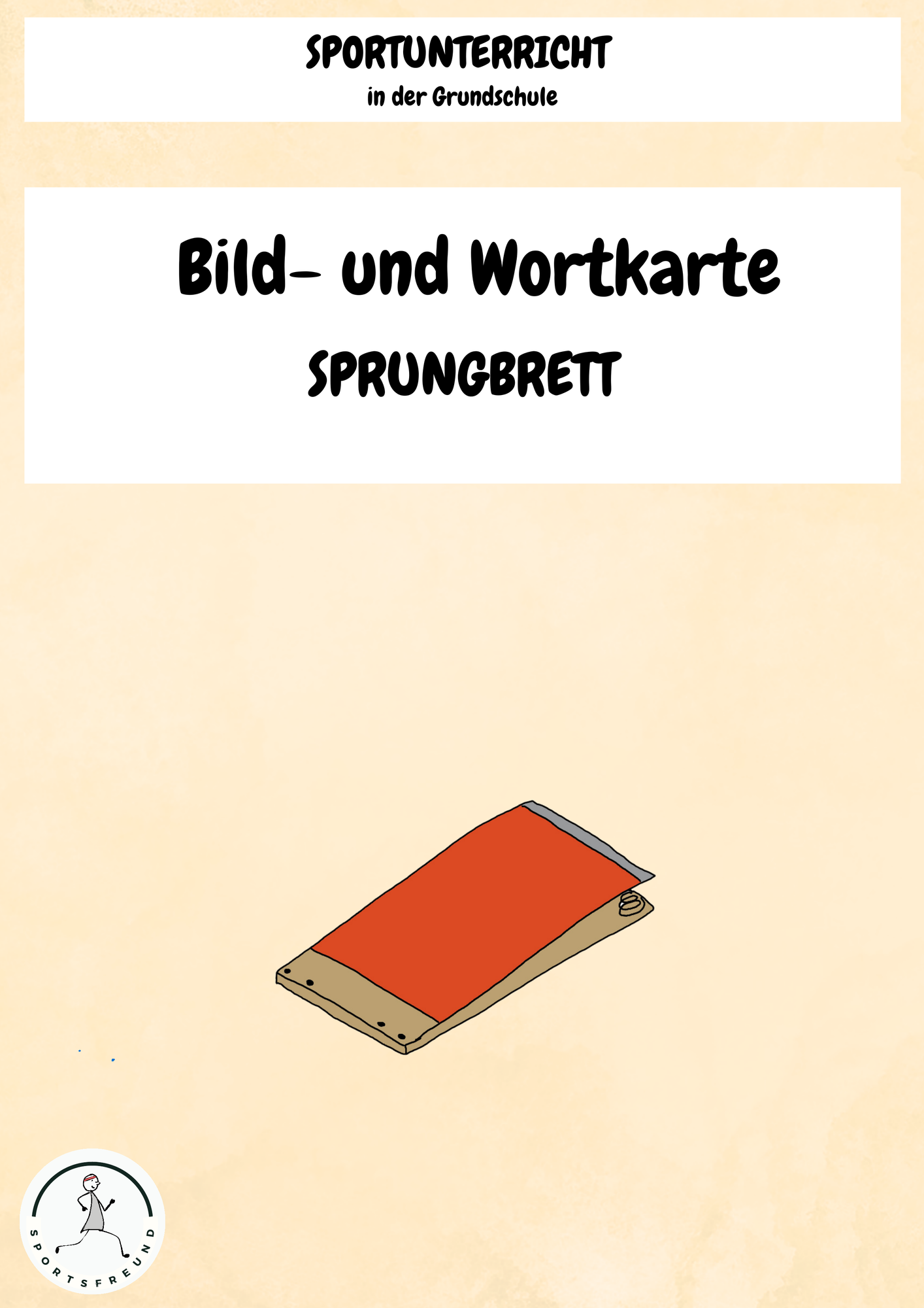 BILD- / WORTKARTEN - Sprungbrett (Sportunterricht in der Grundschule ...