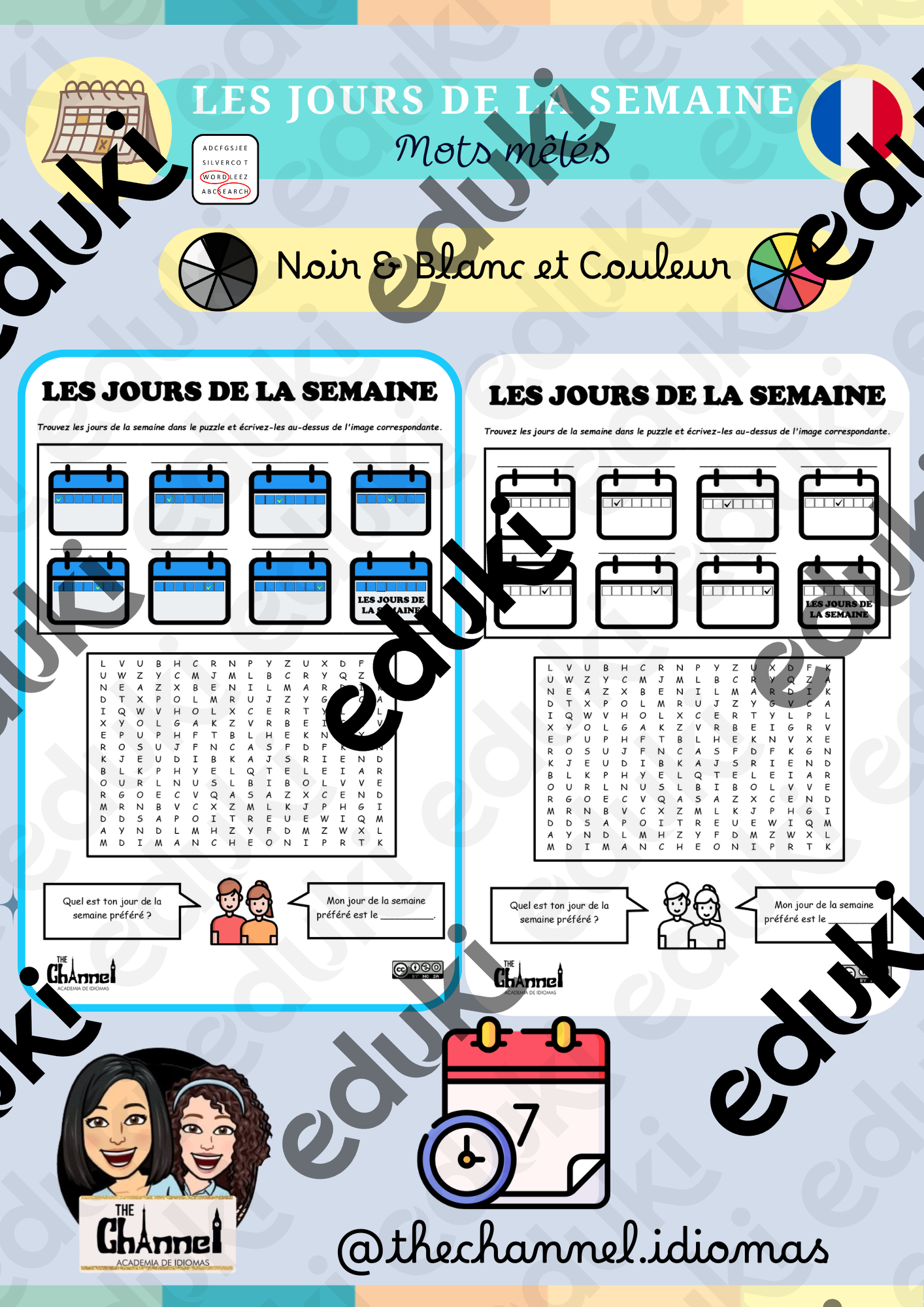 LES JOURS DE LA SEMAINE – Mots mêlés - Ressource pédagogique pour ton ...