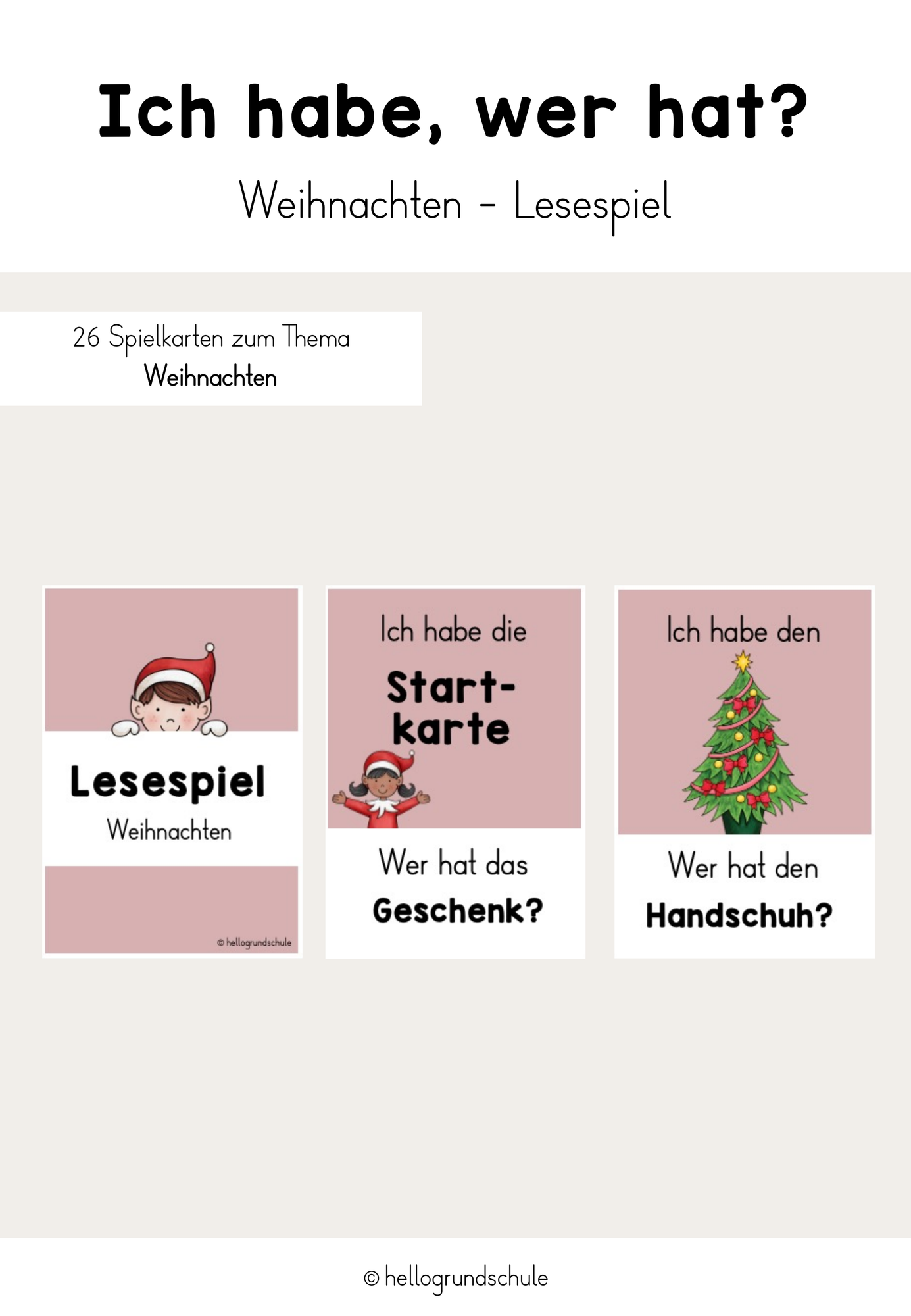 Lesespiel "Ich habe, wer hat?" - Weihnachten – Unterrichtsmaterial in ...