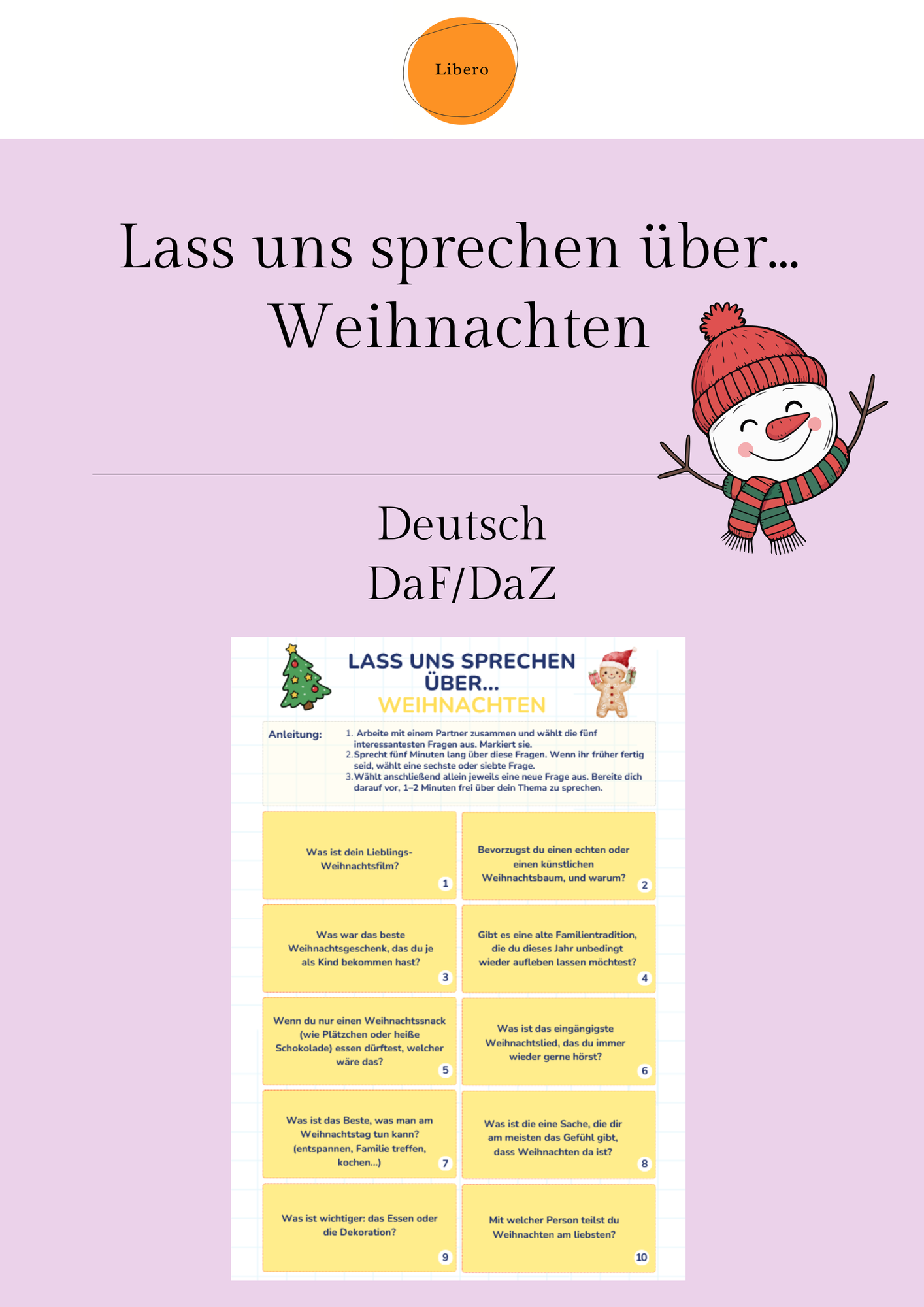 Lass uns sprechen über... Weihnachten – Unterrichtsmaterial in den ...