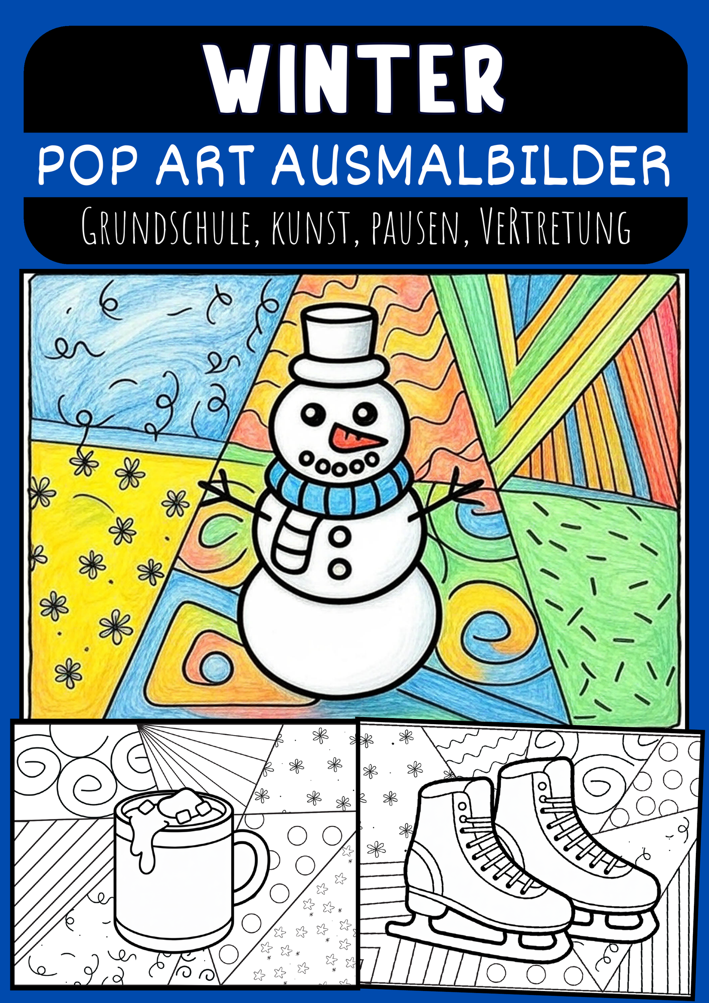 Winter Pop Art Kunstprojekte für Schüler:innen der Klassen 1 bis 4 ...