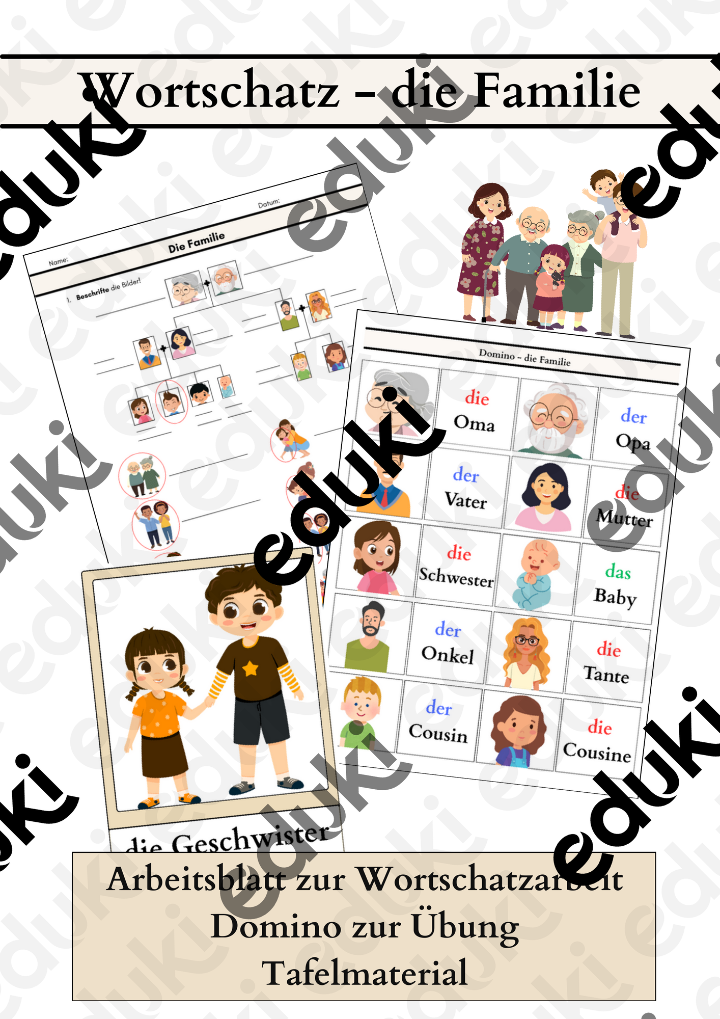 Wortschatz - die Familie – Unterrichtsmaterial im Fach DaZ/DaF