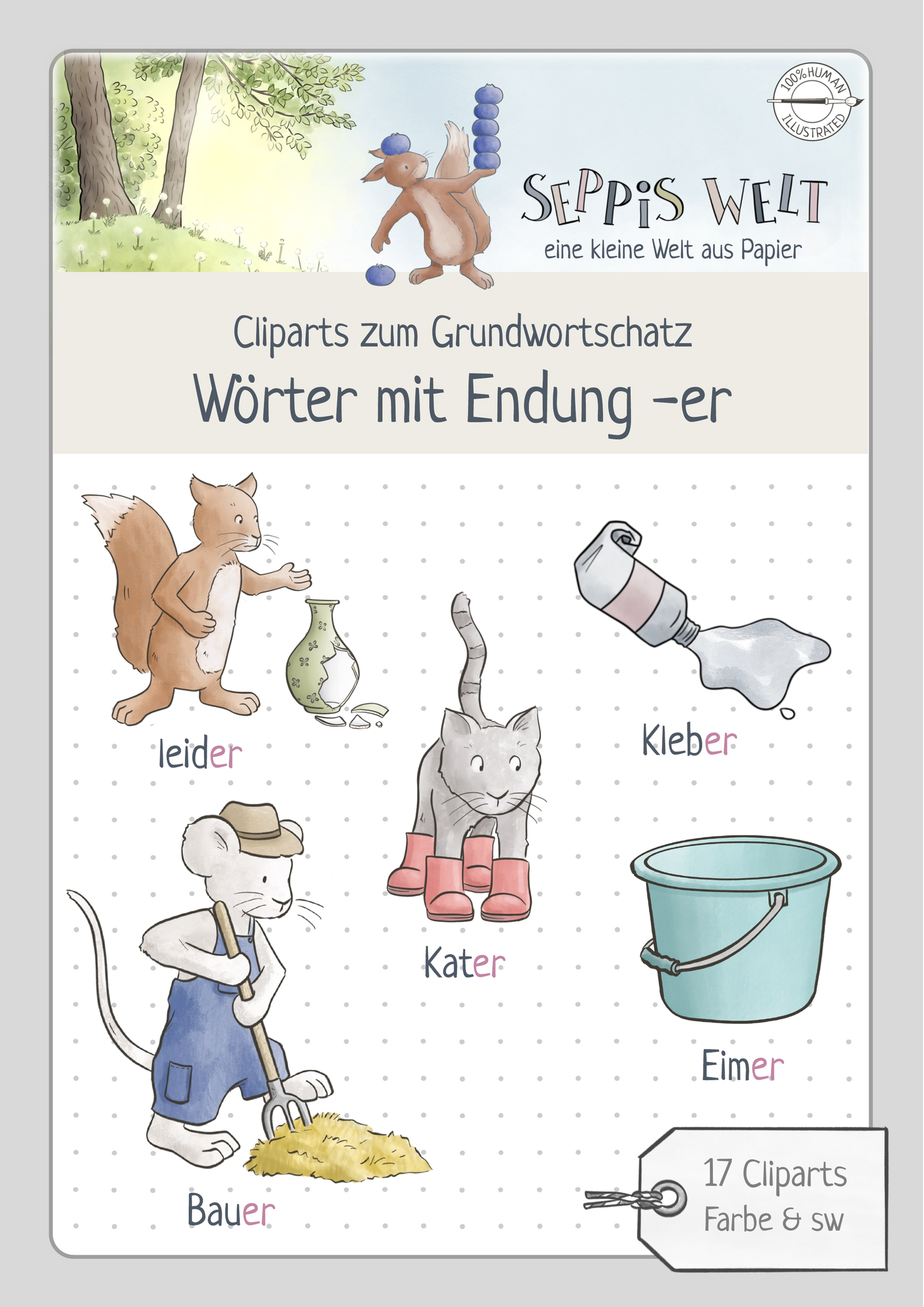Clipart-Paket Rechtschreibung: Wörter mit Endung -er ...