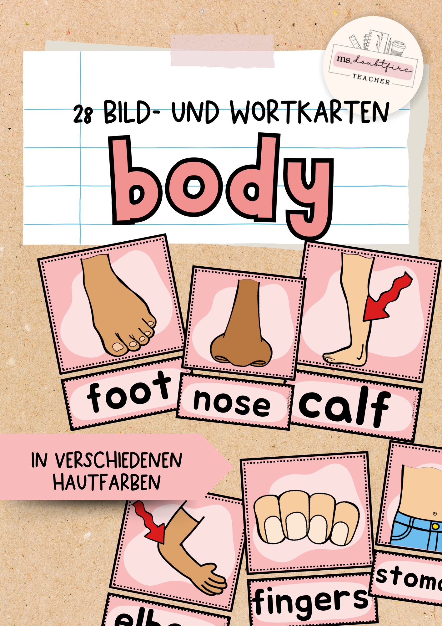 Body parts: Flashcards per la lavagna - Materiale didattico per la ...