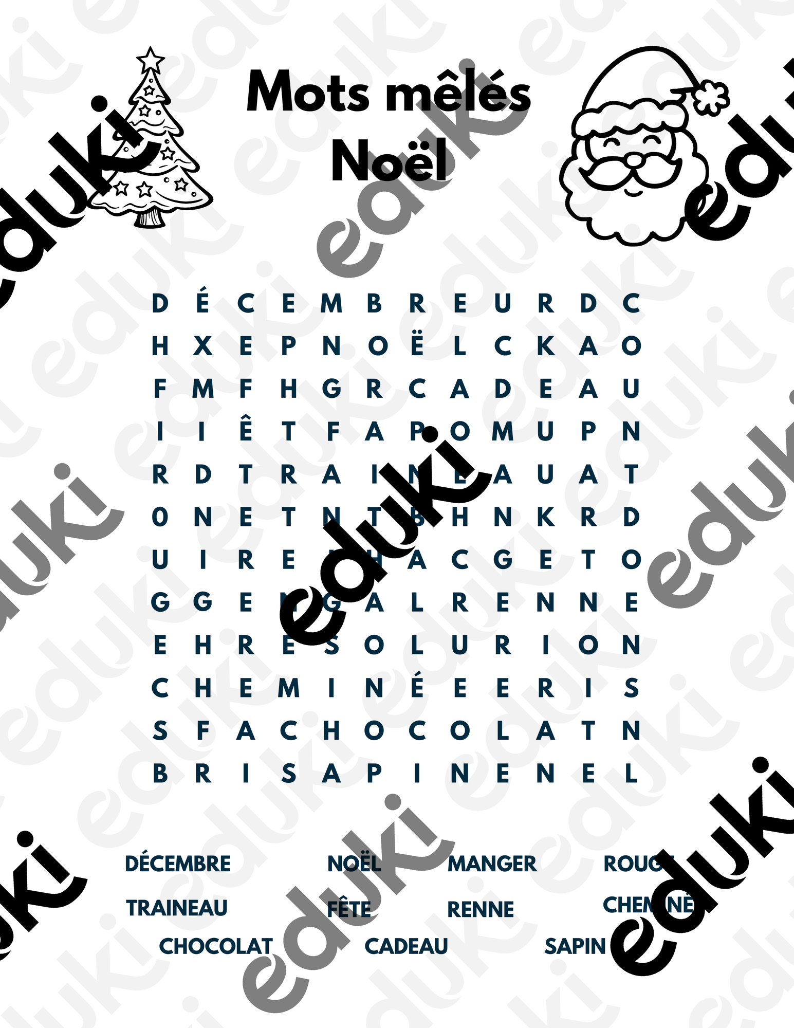 Activités de Noël - Mots mélés - Ressource pédagogique pour ton cours ...