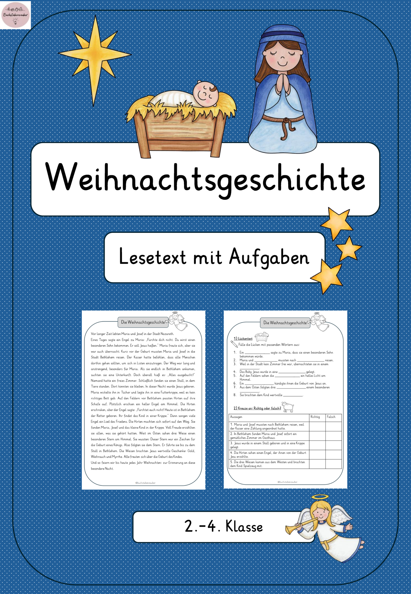 Lesetext - Weihnachtsgeschichte - Mit Aufgaben – Unterrichtsmaterial in ...