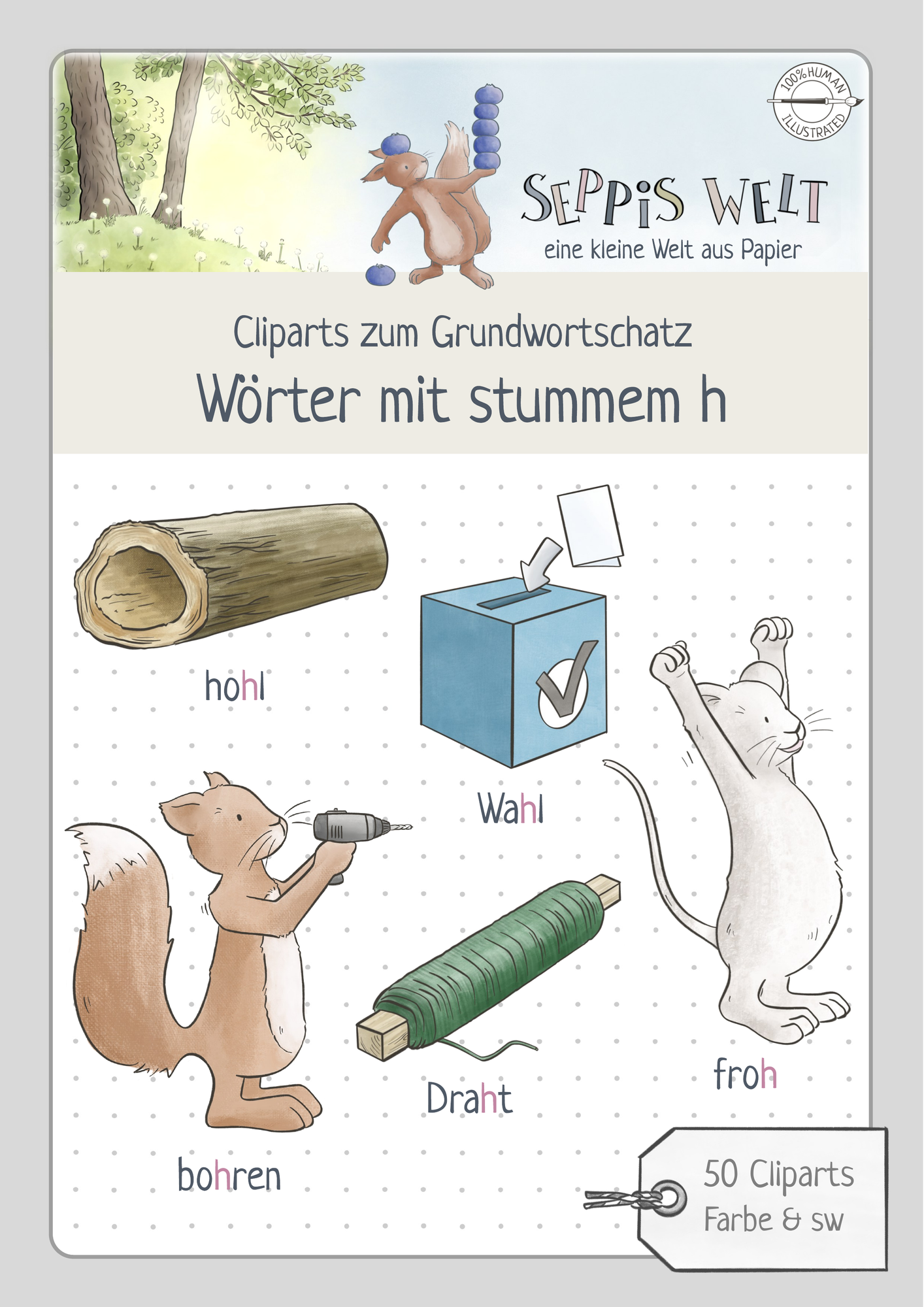 Clipart-Paket Rechtschreibung: Wörter mit stummem h / Dehnungs-h ...
