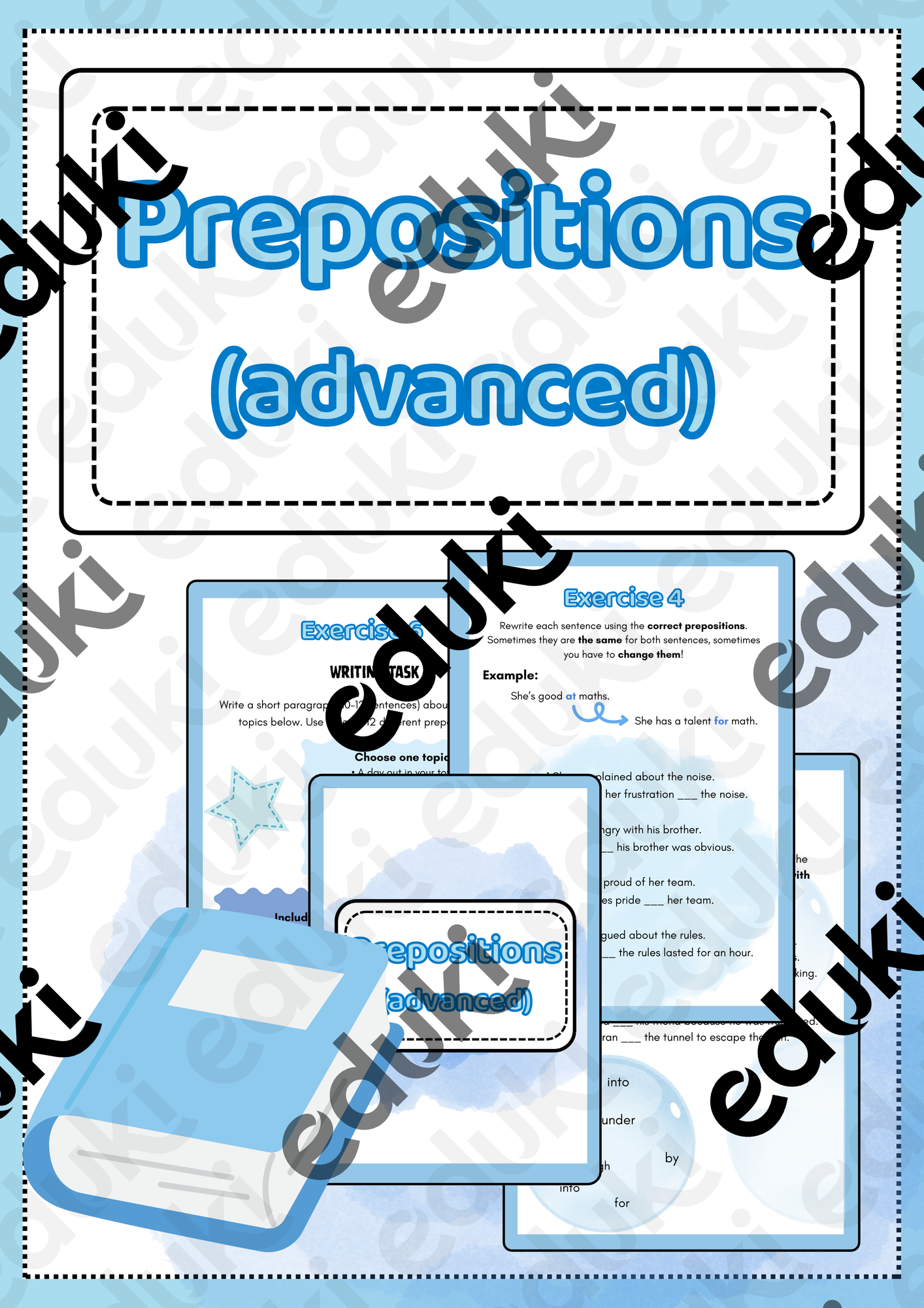 Prepositions (advanced): Worksheets zum Thema "englische Präpositionen ...