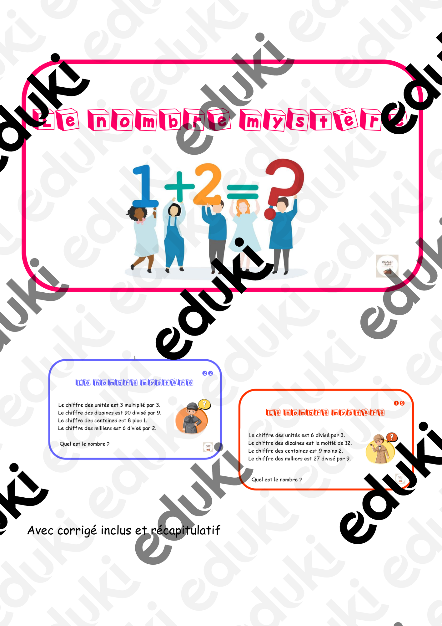 SCN Le nombre mystère P3 - CE2 - Ressource pédagogique pour ton cours ...