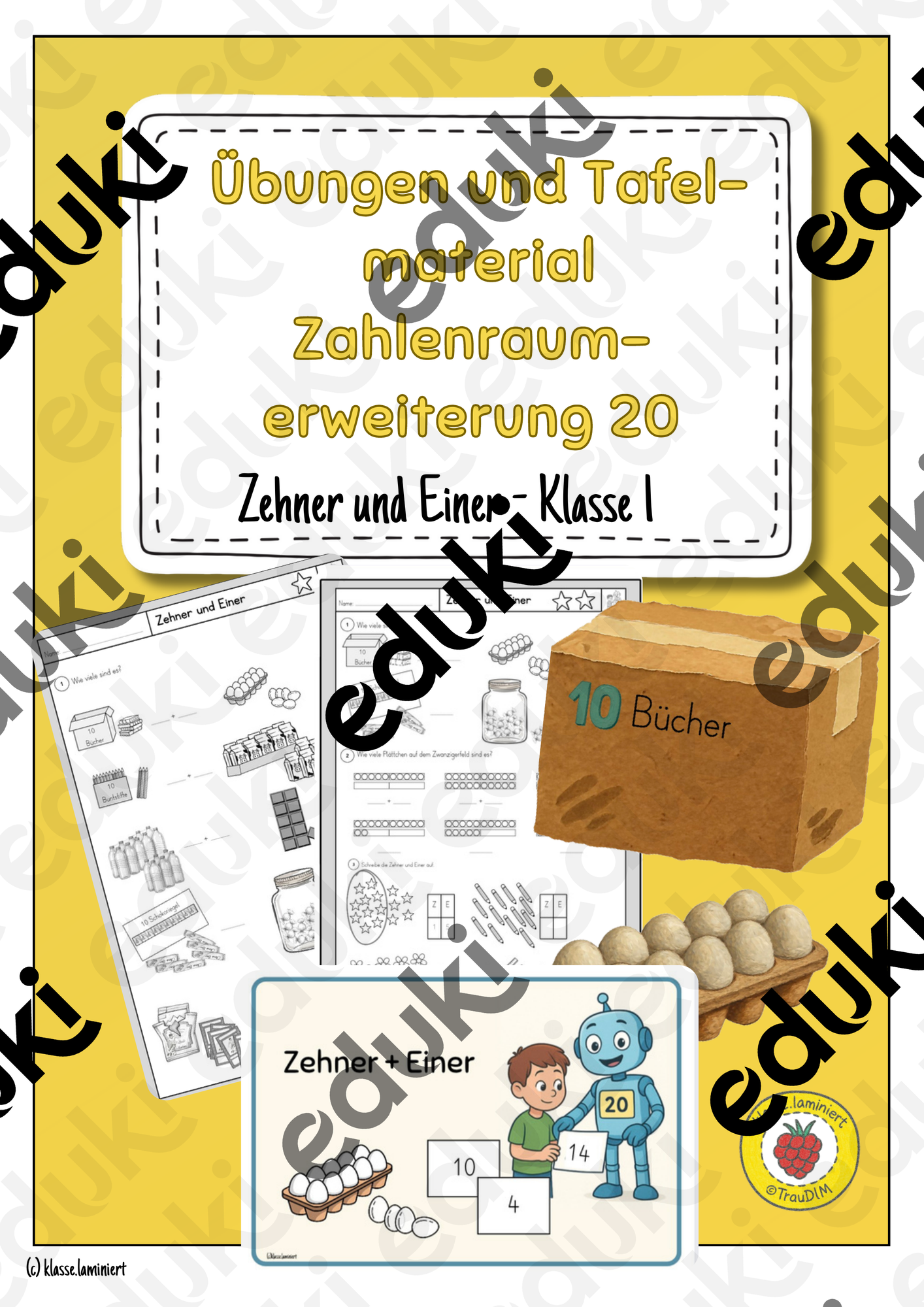 Zahlenraumerweiterung 20 - Einführung mit Tafelmaterial und Übungen ...