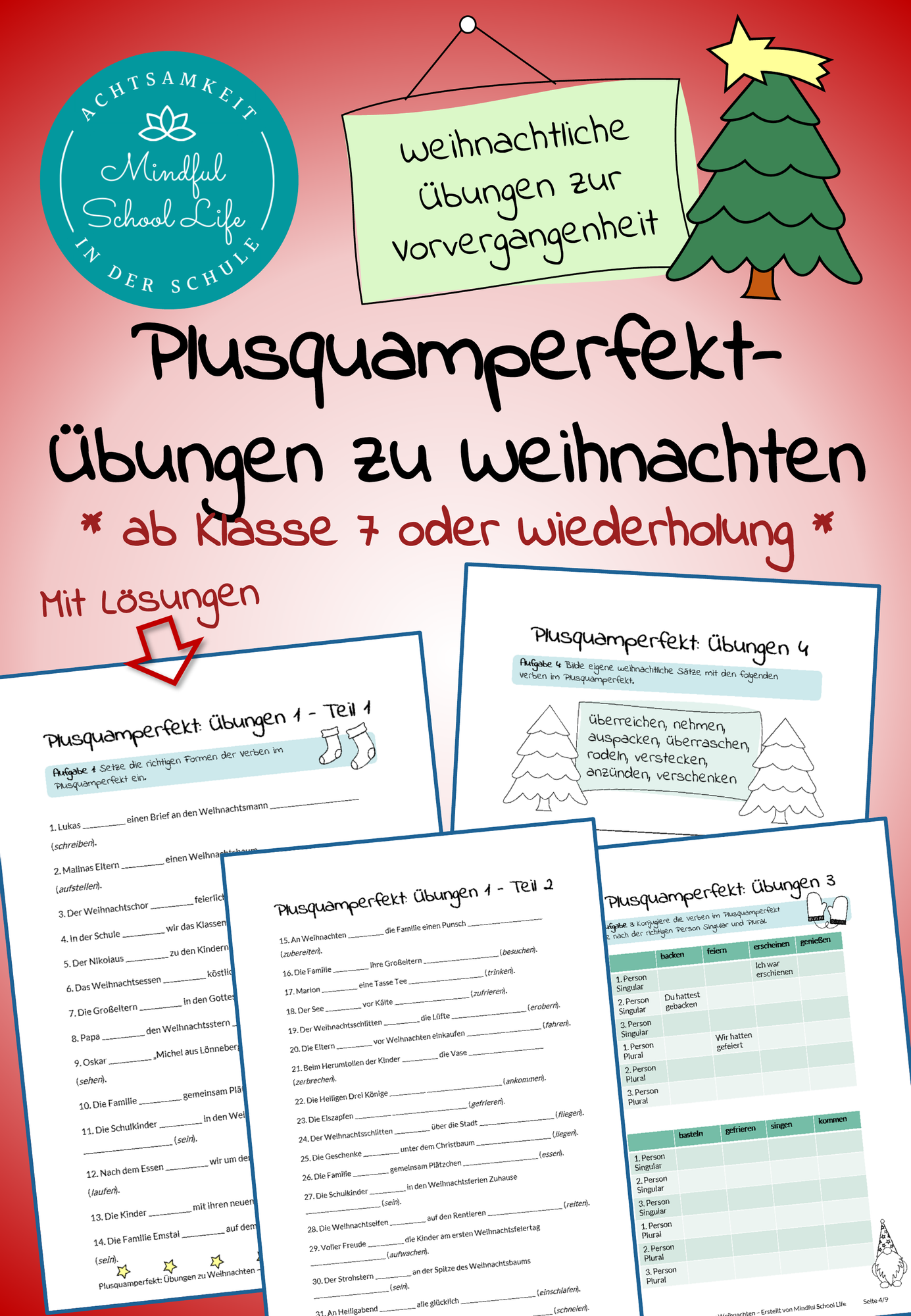Plusquamperfekt-Übungen zu Weihnachten (ab Klasse 7 oder zur ...