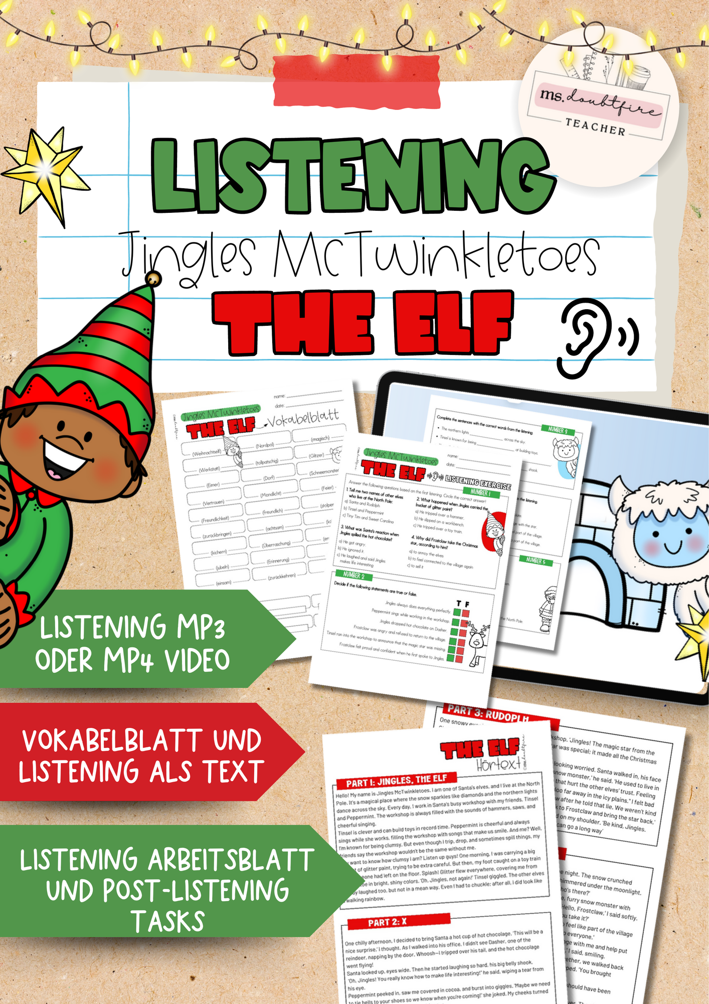 Christmas Listening: The Elf Jingles | Listening comprehension (Natale ...
