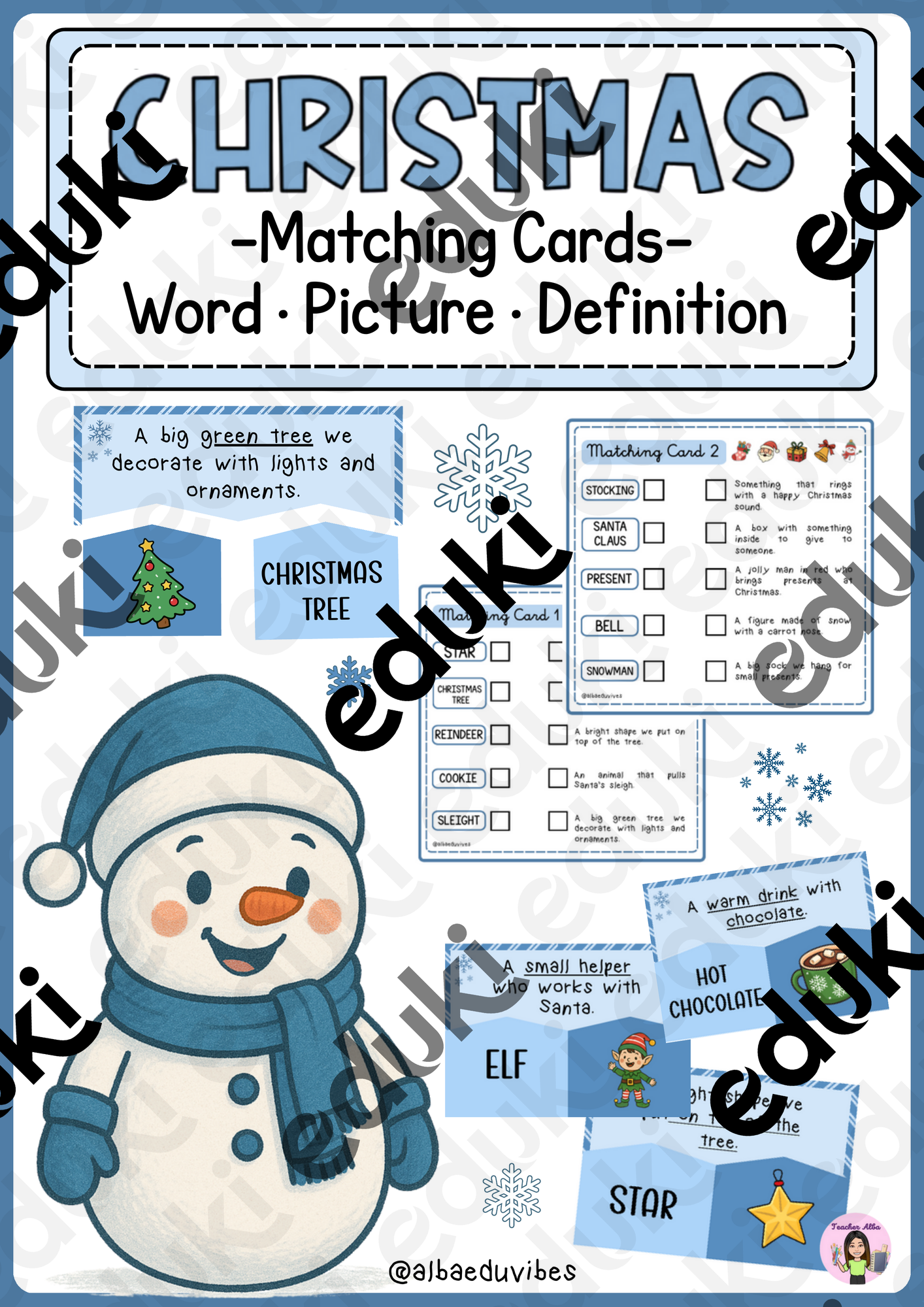 Christmas Matching Cards – Unterrichtsmaterial im Fach Englisch