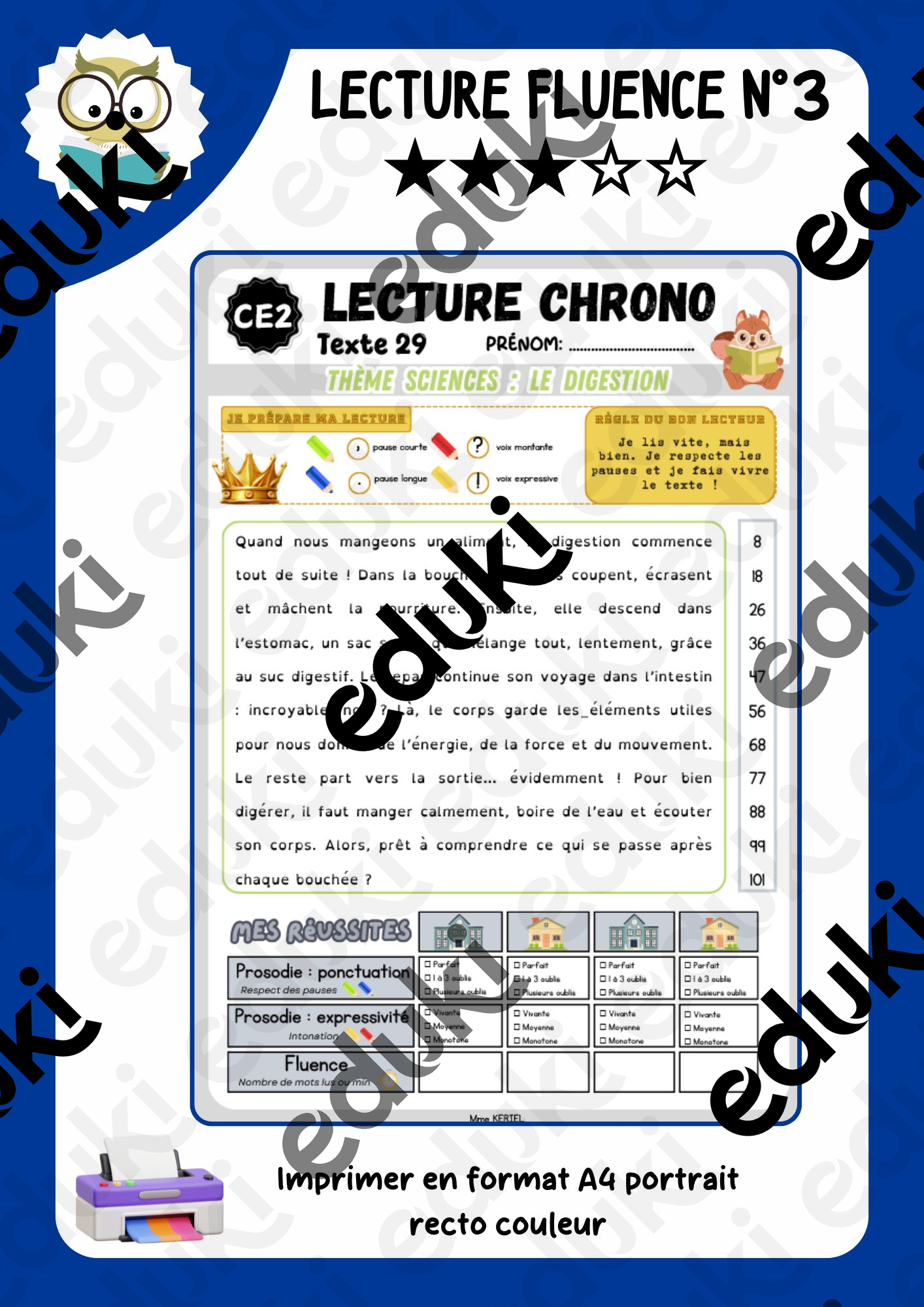 Fichier lecture fluence, liaisons et prosodie niveau 3 CE2 - Ressource ...