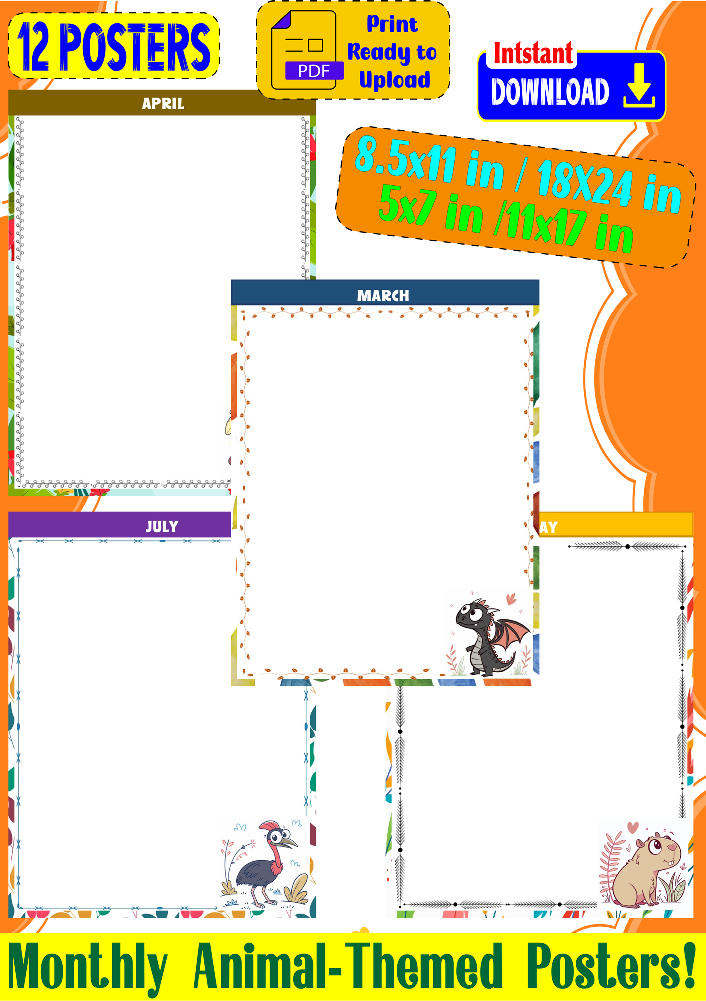 Monthly Animal-Themed Posters! - Ressource pédagogique pour les ...