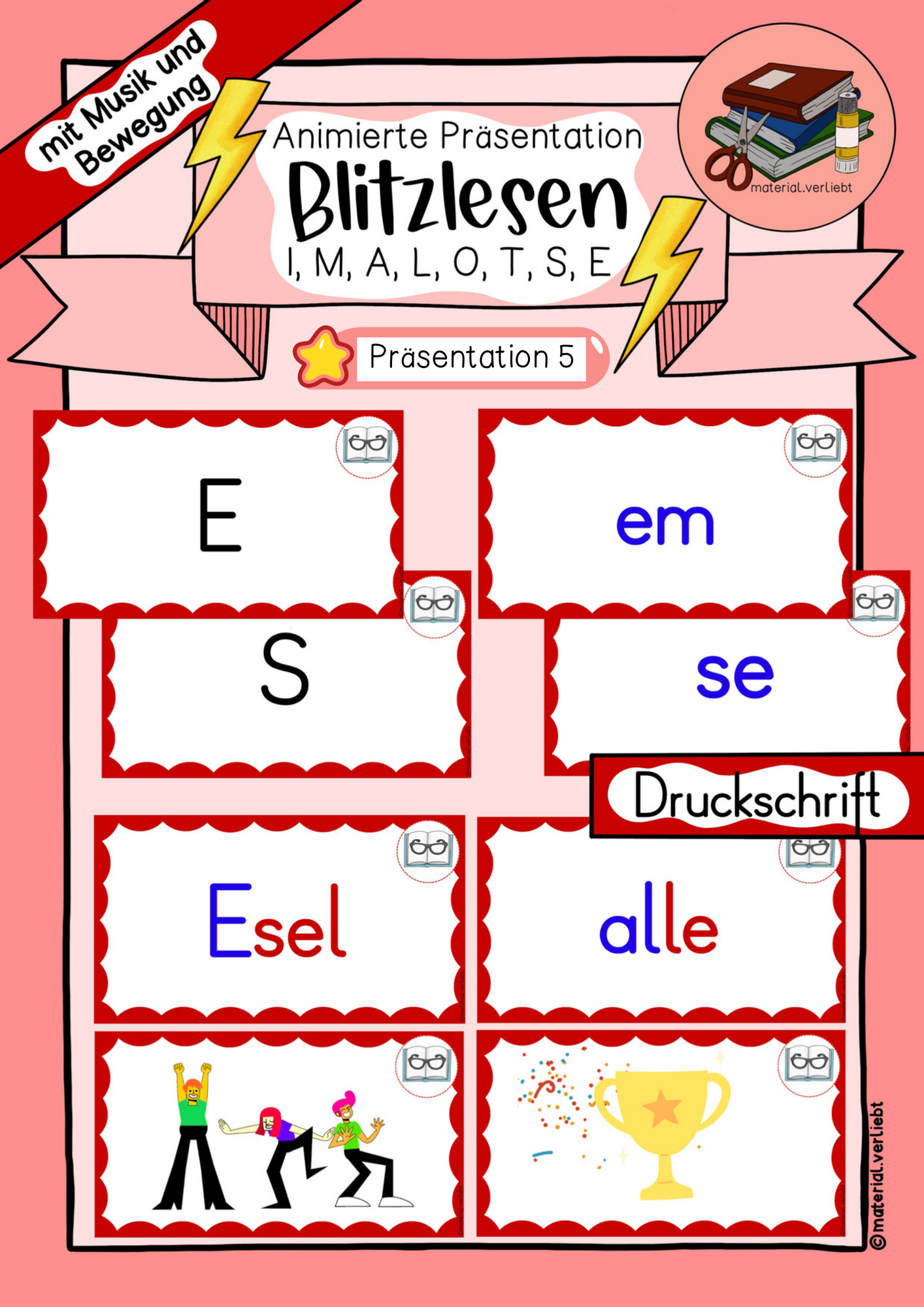 Blitzlesen I Klasse 1 I animierte Präsentation (5) I Druckschrift ...