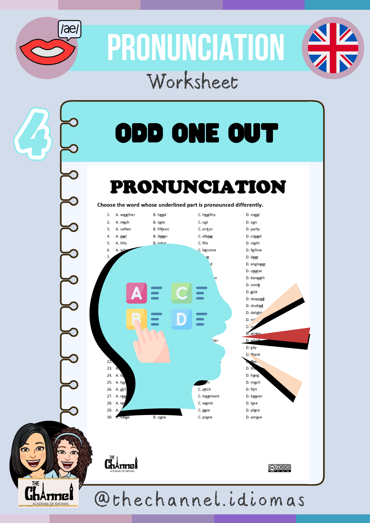 PRONUNCIATION – Odd One Out Worksheet (4) – Unterrichtsmaterial im Fach ...